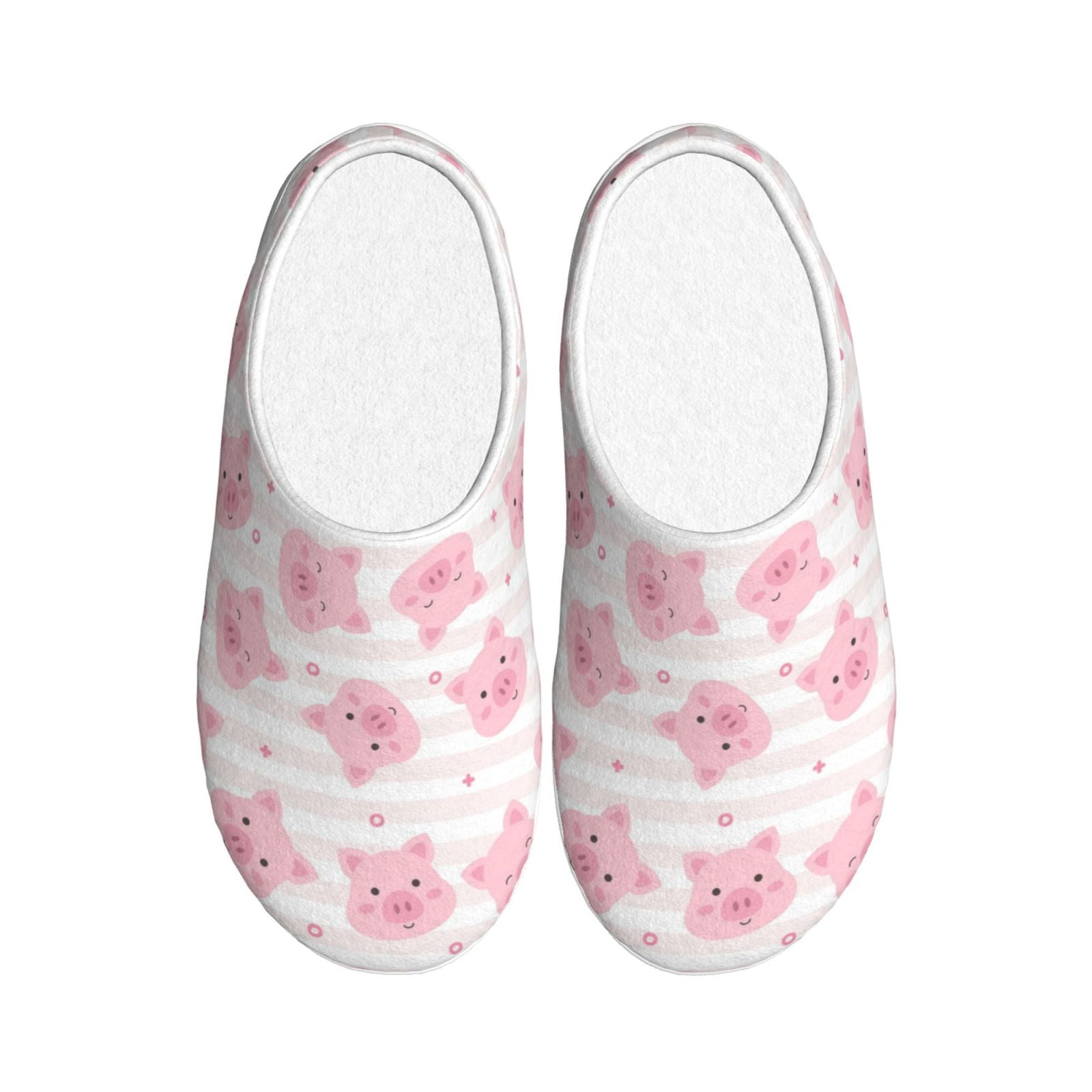 Haiem Cartoon Pig Print Women's Fuzzy Memory Foam House Slipper Cozy ...