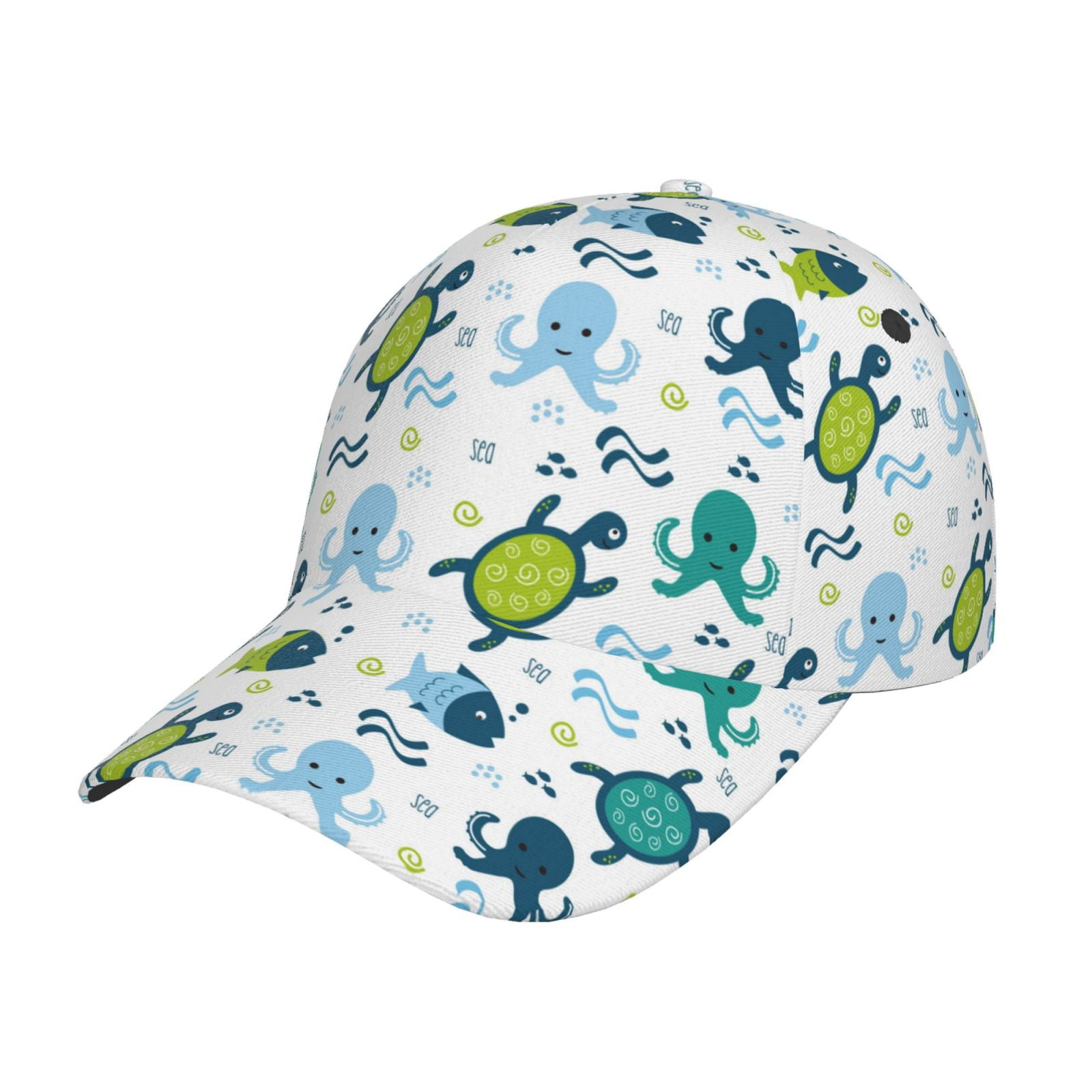 Haiem Cartoon Sea Creatures Baseball Cap Dad Hat Cotton Soft Adjustable ...