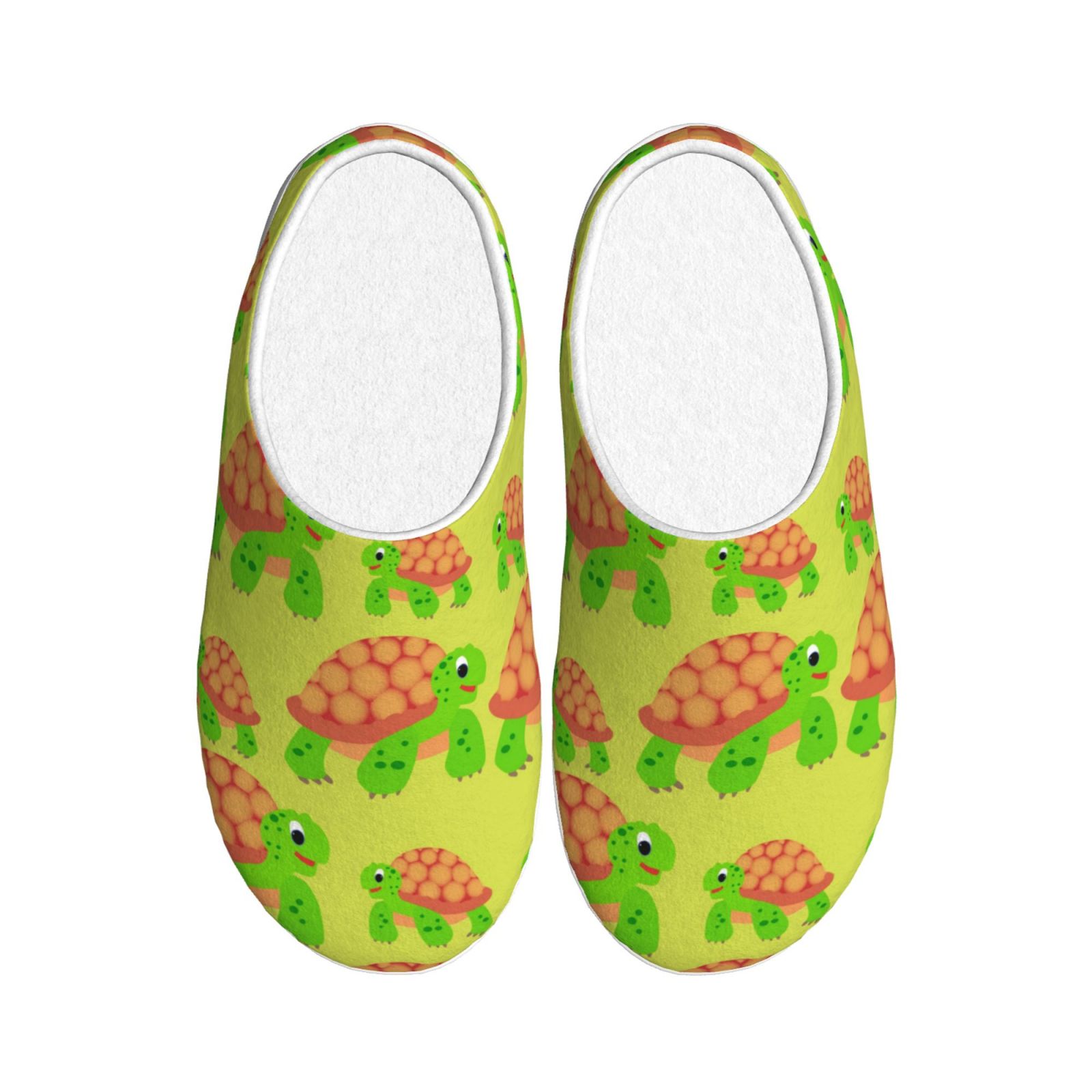 Haiem Cartoon Turtles 1 Print Women's Fuzzy Memory Foam House Slipper ...