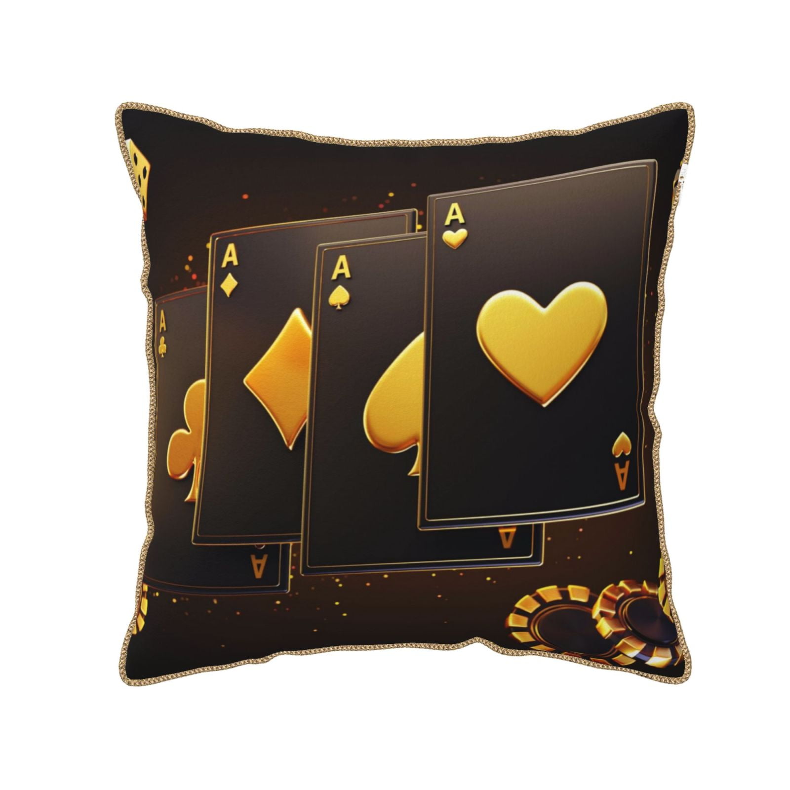 Haiem Casino Playing Cards Print Velvet Soft Solid Decorative Square ...