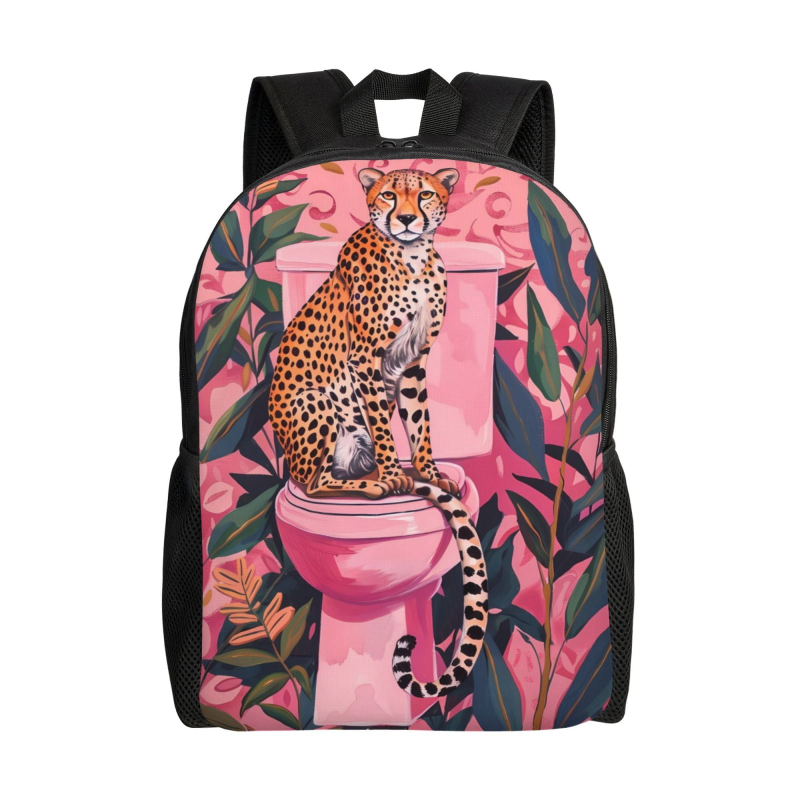 Haiem Cheetah On Toilet Humor Art Backpack - Stylish and Durable 15 ...