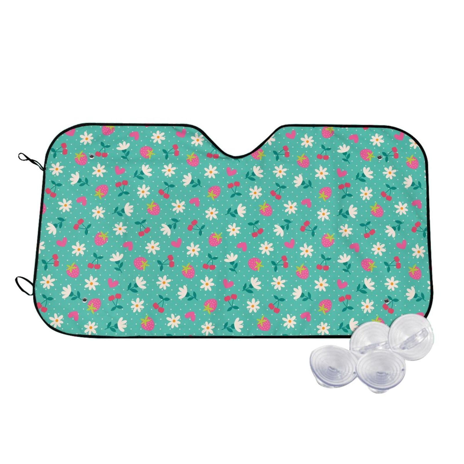 Haiem Cherry Strawberry Floral Car Windshield Sun Shade - Blocks UV ...