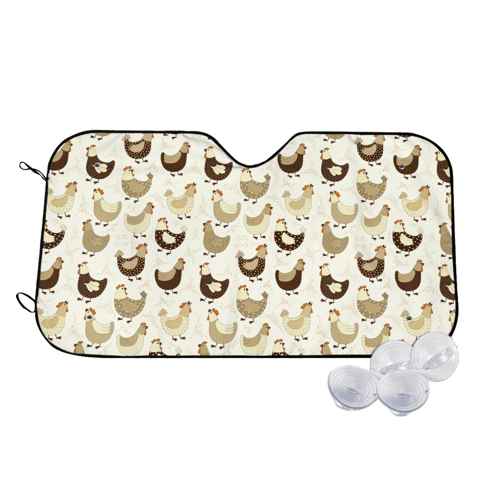 Haiem Chicken Cartoon Car Windshield Sun Shade - Blocks UV Rays Sun ...