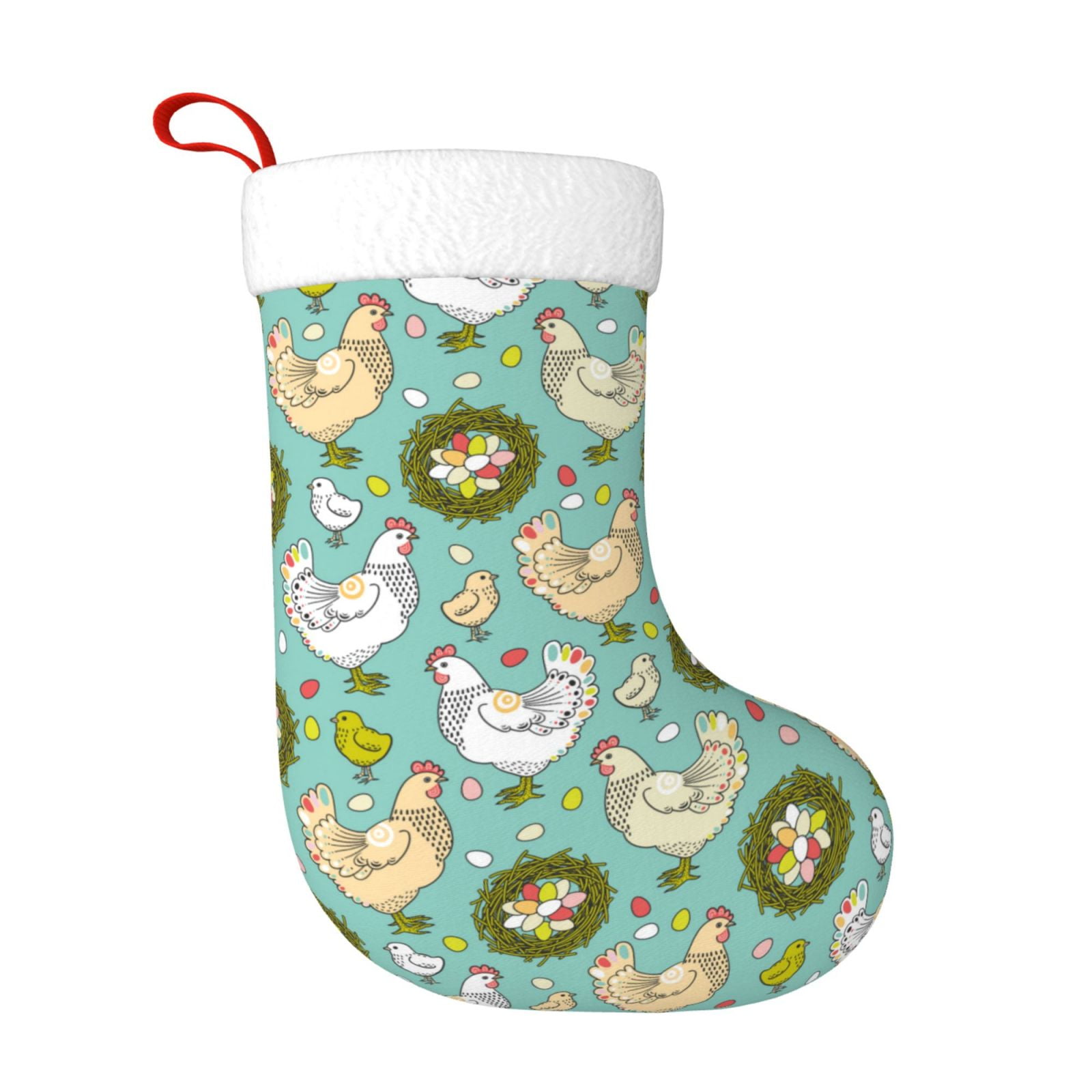 Haiem Chicken Laying Eggs Pattern Christmas Stockings, Personalized 18 ...
