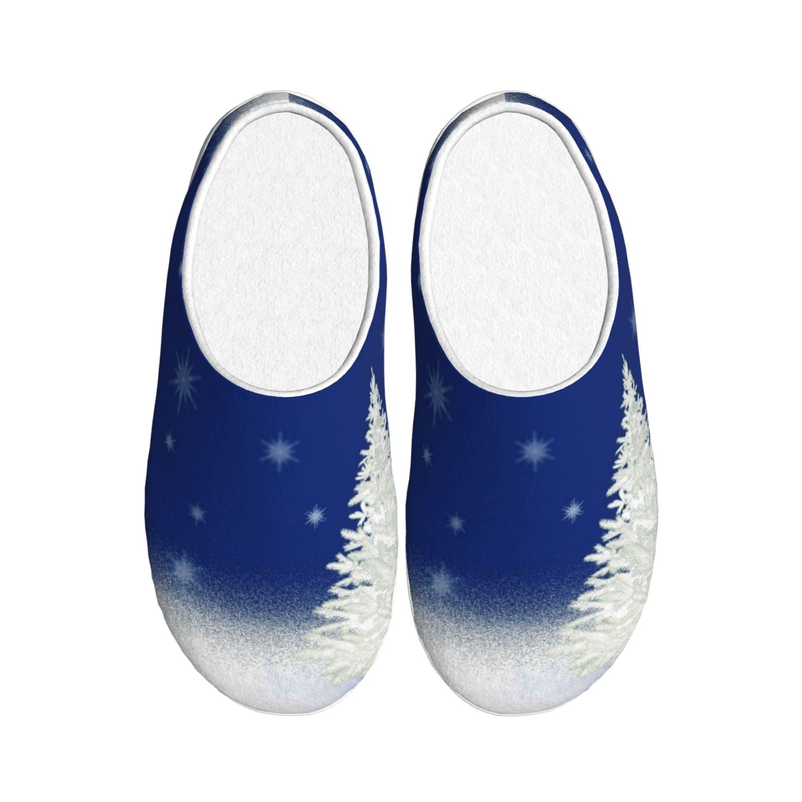 Haiem Christmas Fir Tree Print Women's Fuzzy Memory Foam House Slipper ...