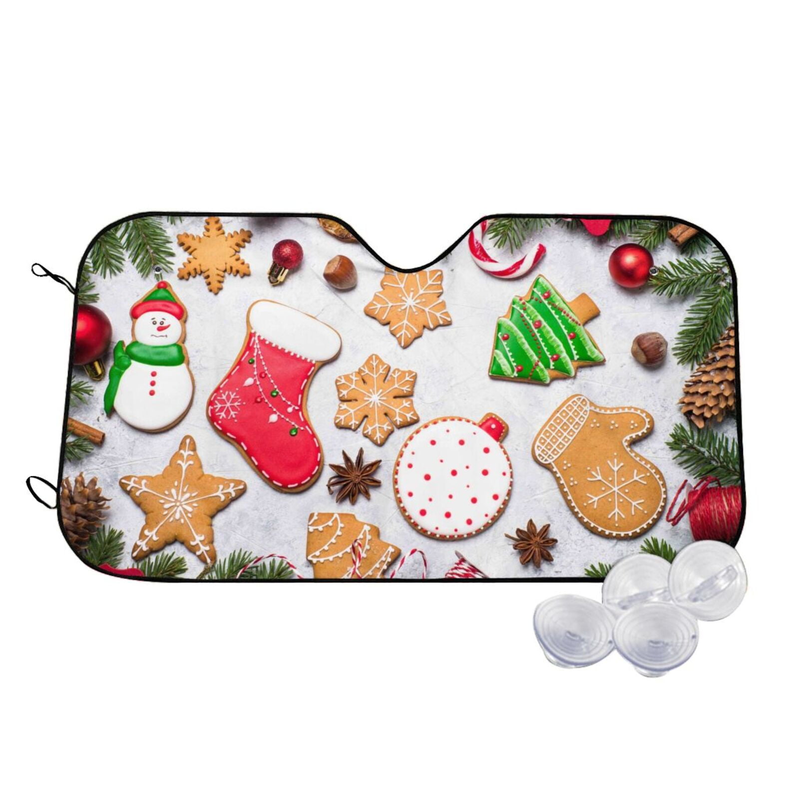 Haiem Christmas Gingerbread Cookies Car Windshield Sun Shade - Blocks ...