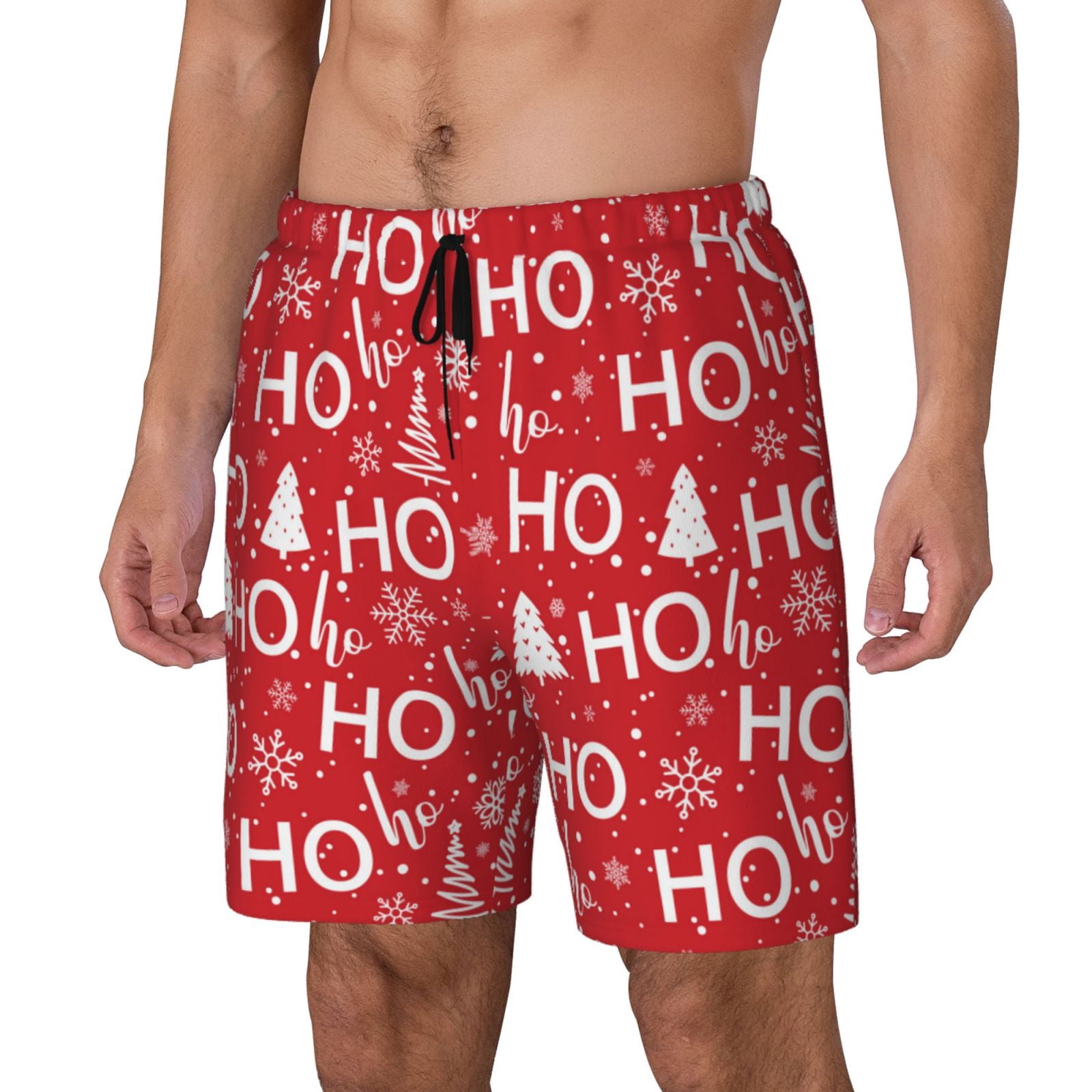 Haiem Christmas Hohoho Mens Swim Trunks with Compression Liner 2 in 1 ...