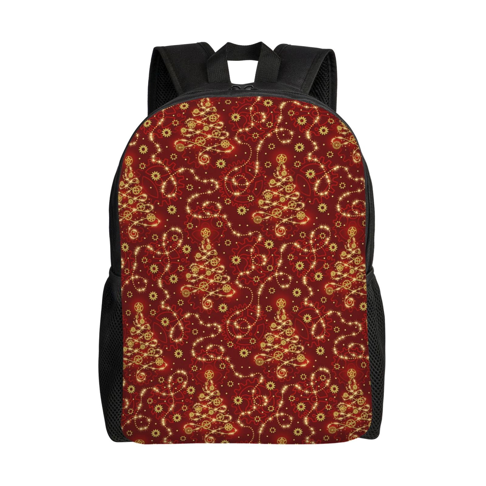 Haiem Christmas Tree On A Red Background Backpack - Stylish and Durable ...