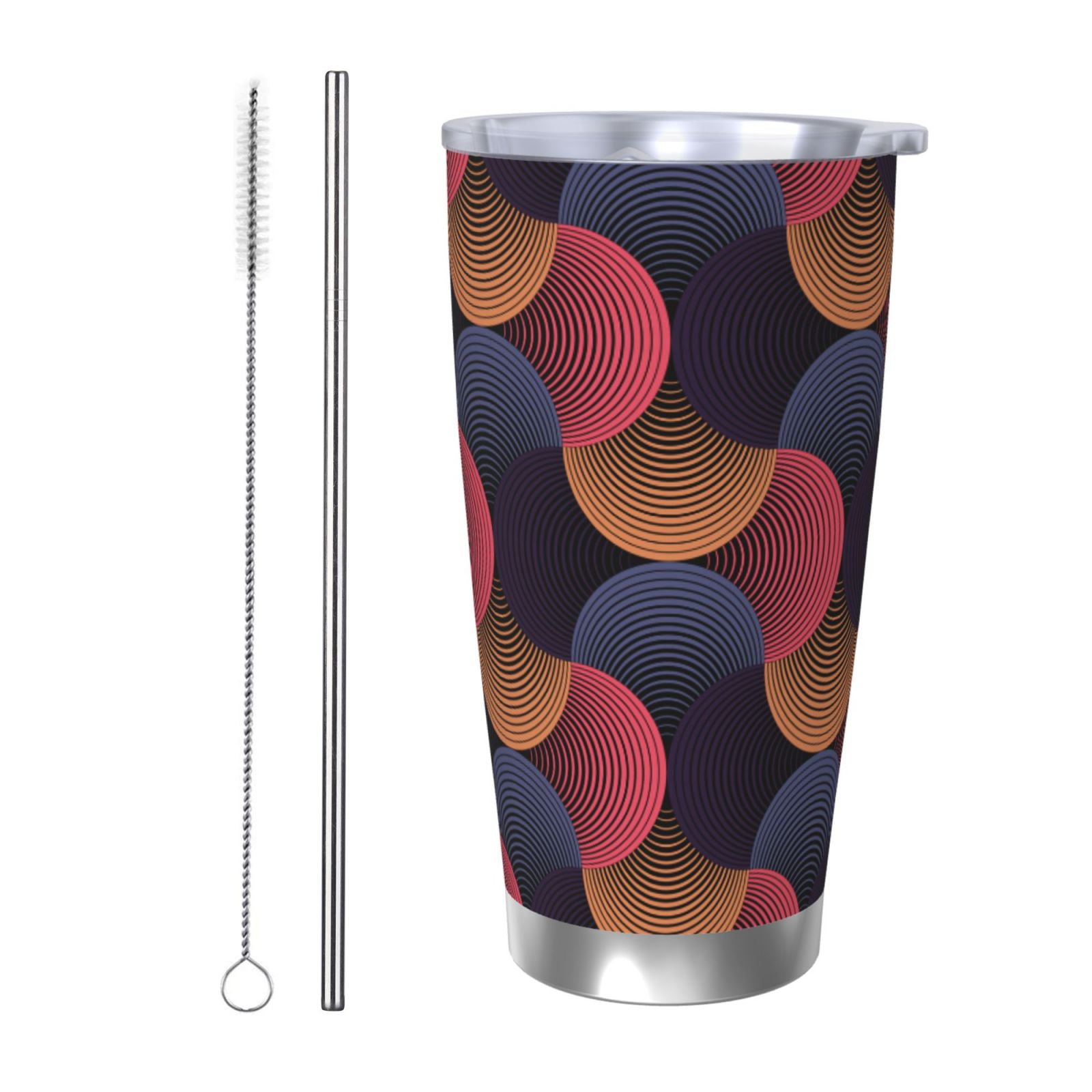 Haiem Circular Stripes Printed 20oz Straight Skinny Car Cups With ...