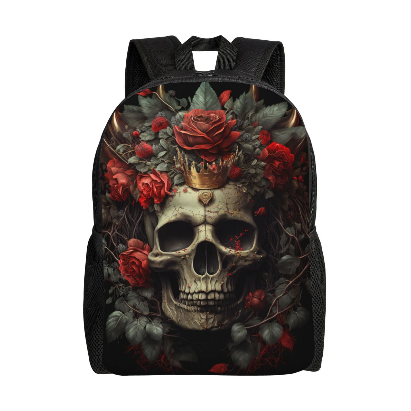 Haiem Classical Rose Crown Skull Backpack - Stylish and Durable 15-inch ...