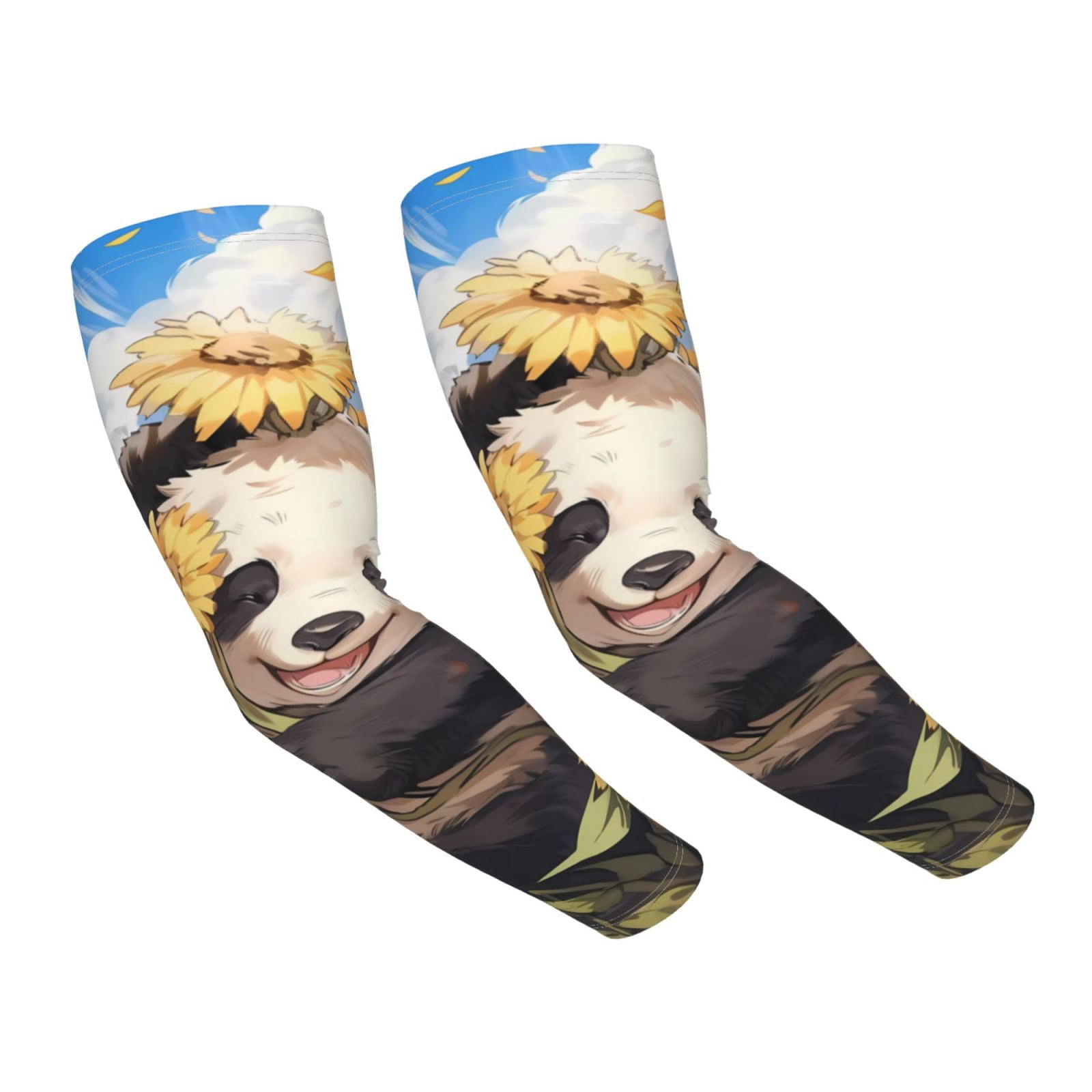 Haiem Clear Sky Cute Sunflower Panda UV Protection Cooling Arm Sleeves ...