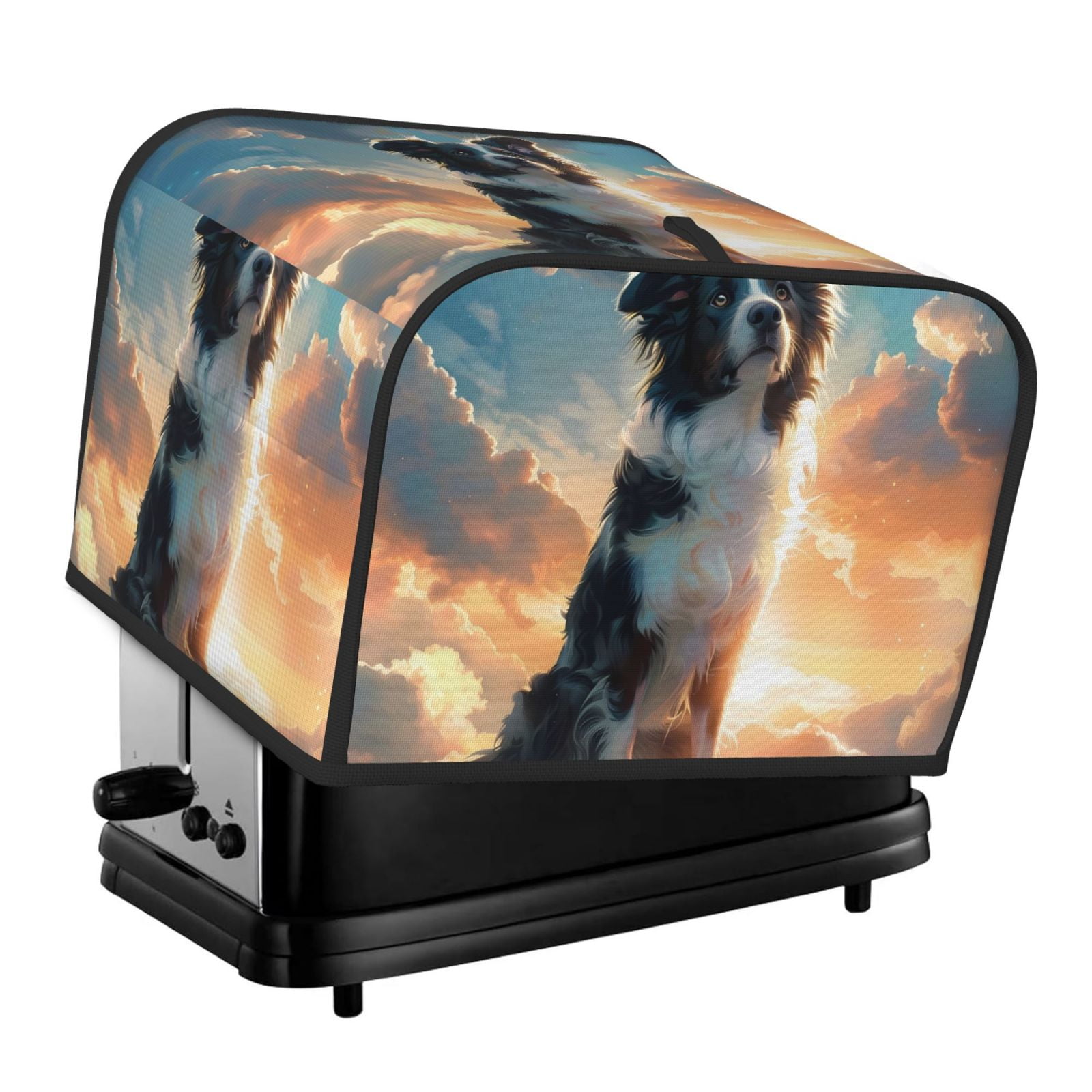 Haiem Cloud Border Collie Print Toaster Covers 4 Slice Wide Slot,Bread ...