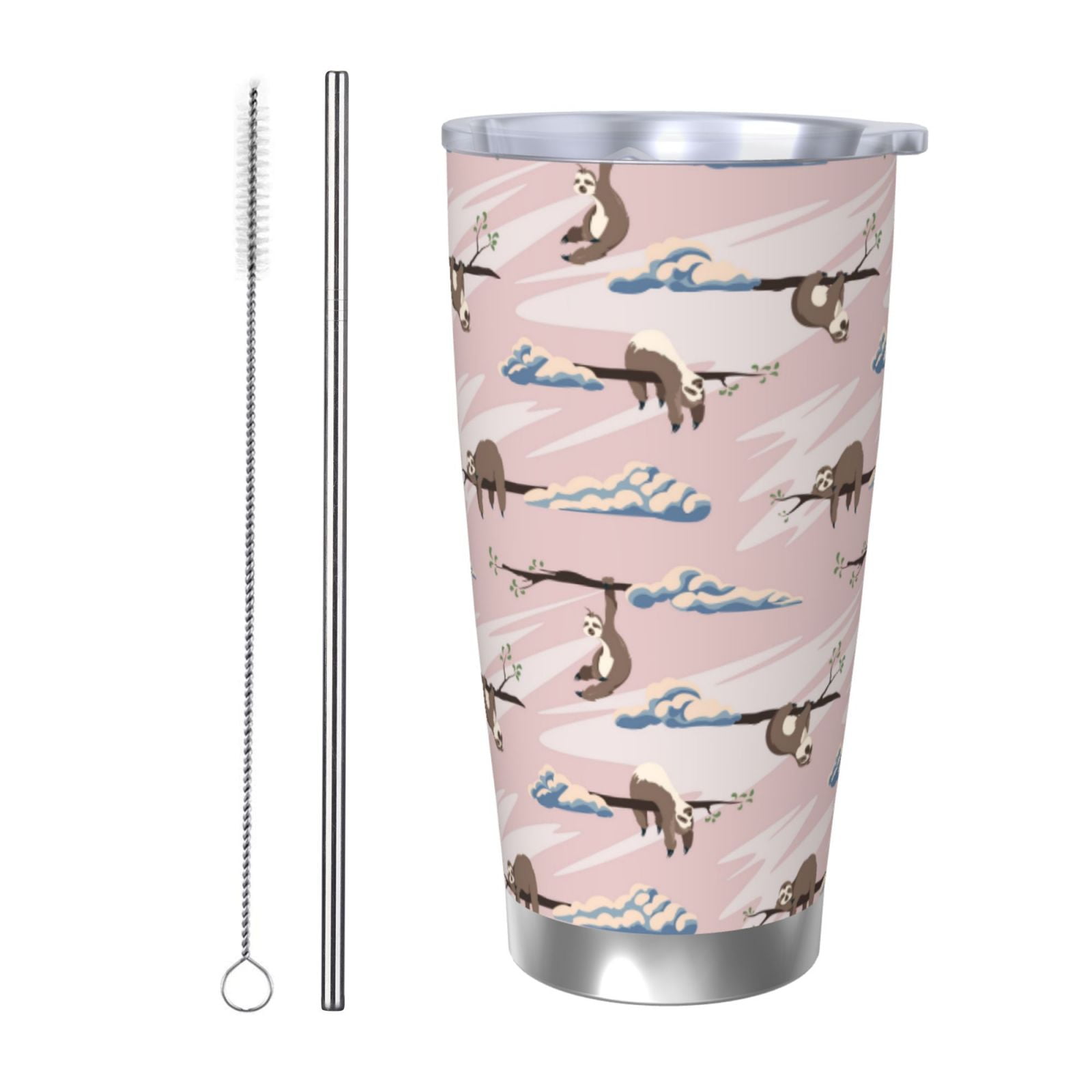 Haiem Cloud Sloth Printed 20oz Straight Skinny Car Cups With Insulated ...
