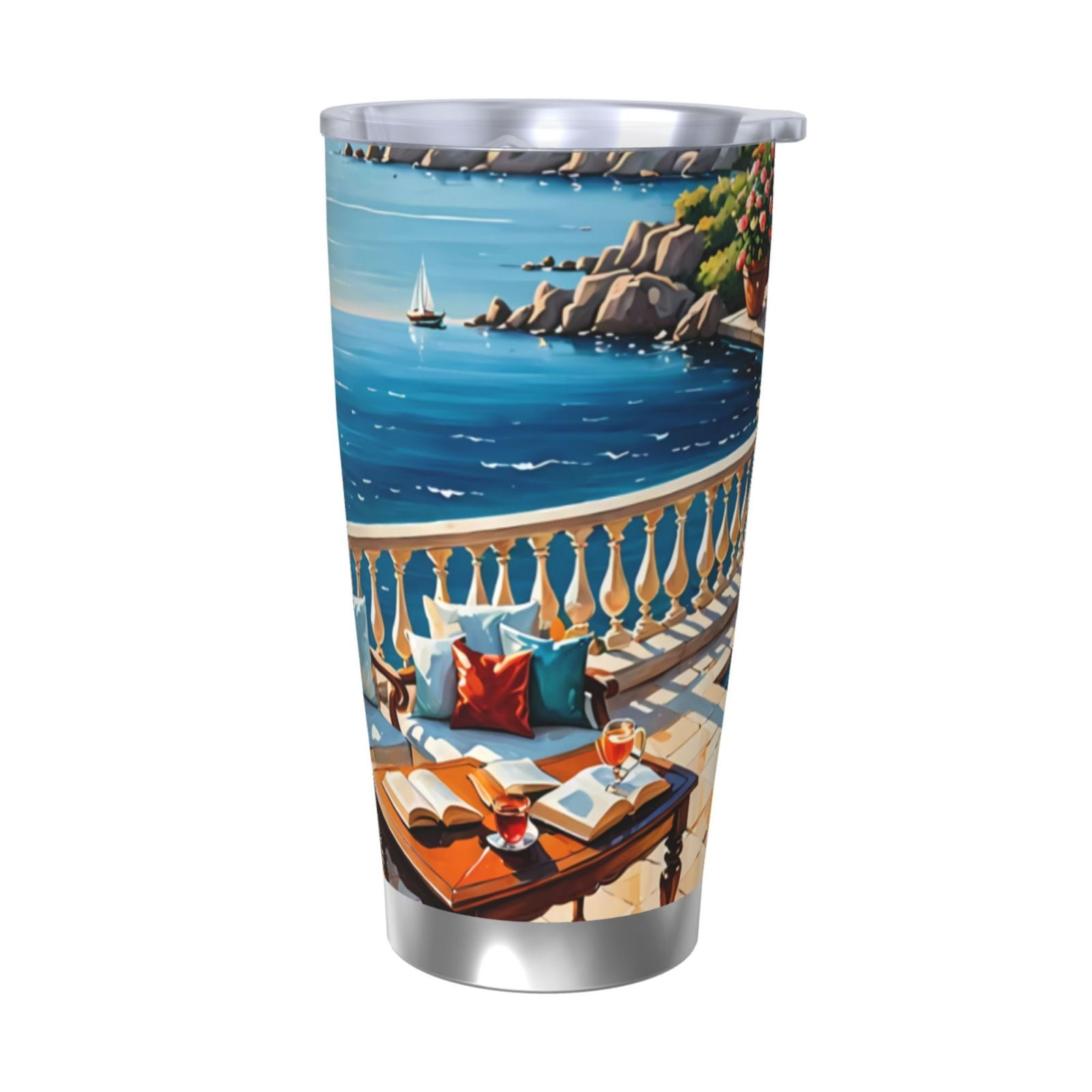 Haiem Coastal Style Garden Villa Printed 20oz Straight Skinny Car Cups ...