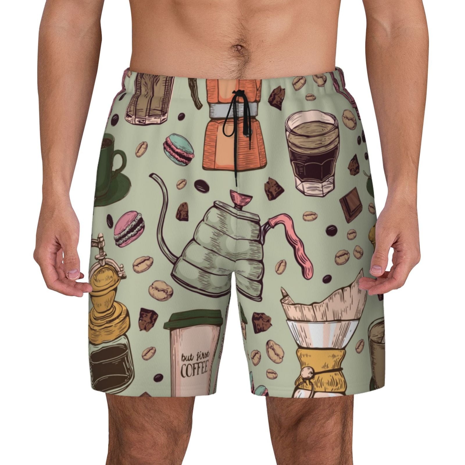 Haiem Coffee Makers Macaroons Chocolate Mens Swim Trunks with ...