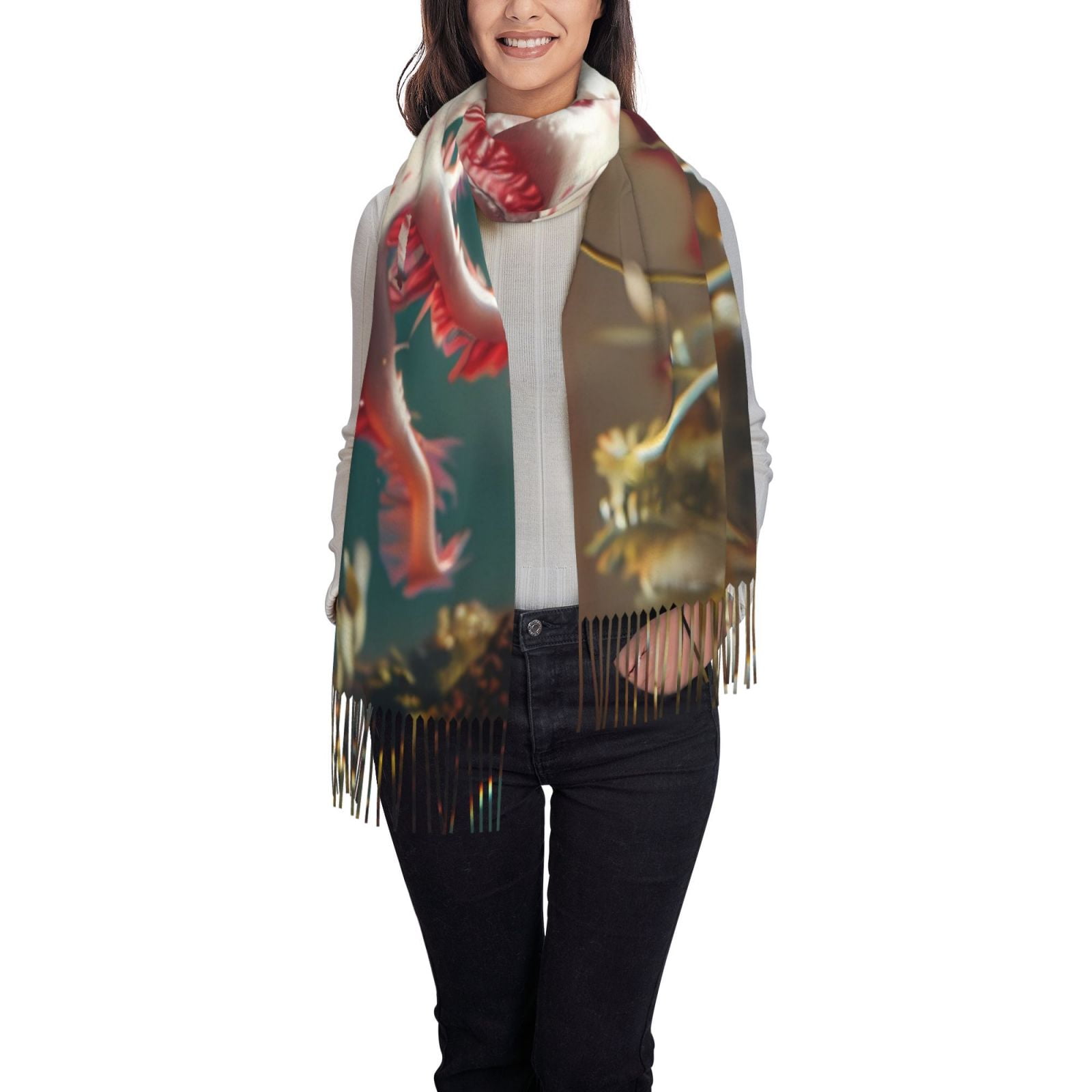 Haiem Colorful Axolotl Underwater Pattern Women's Long Blanket Scarf ...