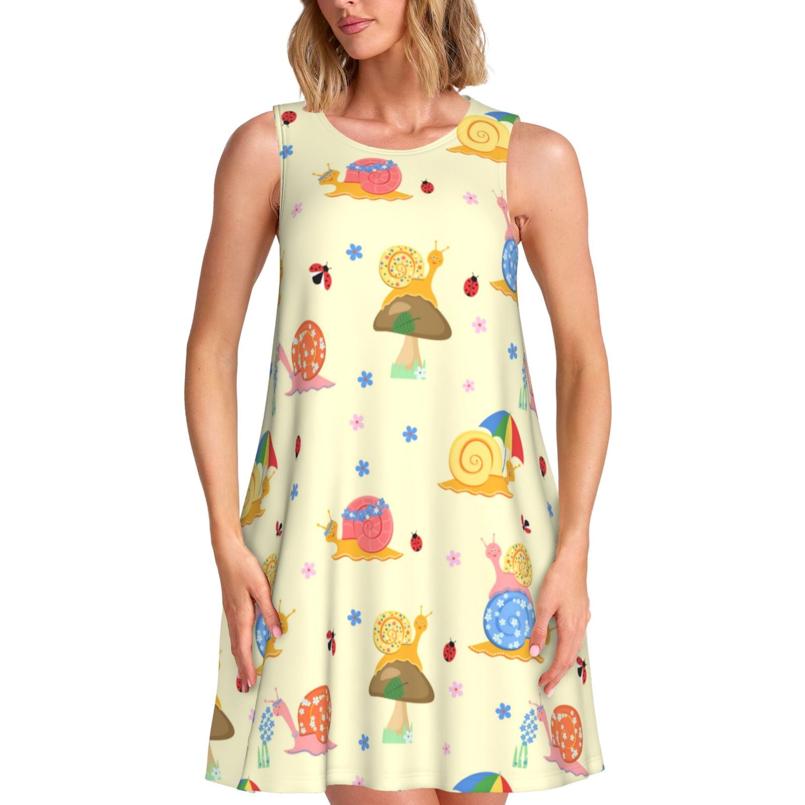 Haiem Colorful Cartoon Snail for Women’s Summer Dresses – Casual ...