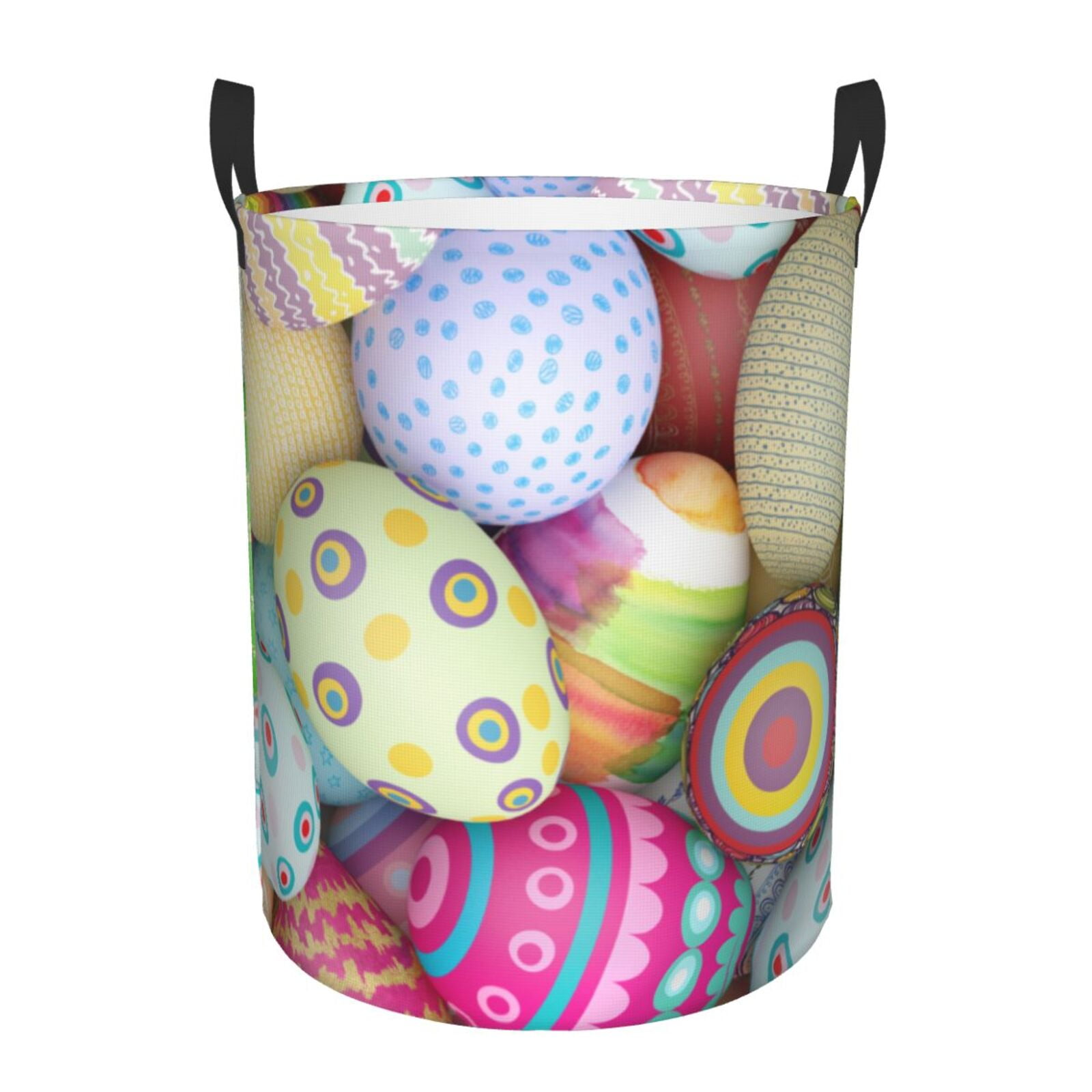 Haiem Colorful Easter Eggs Leather Dirty Clothes Laundry Basket,Sturdy ...