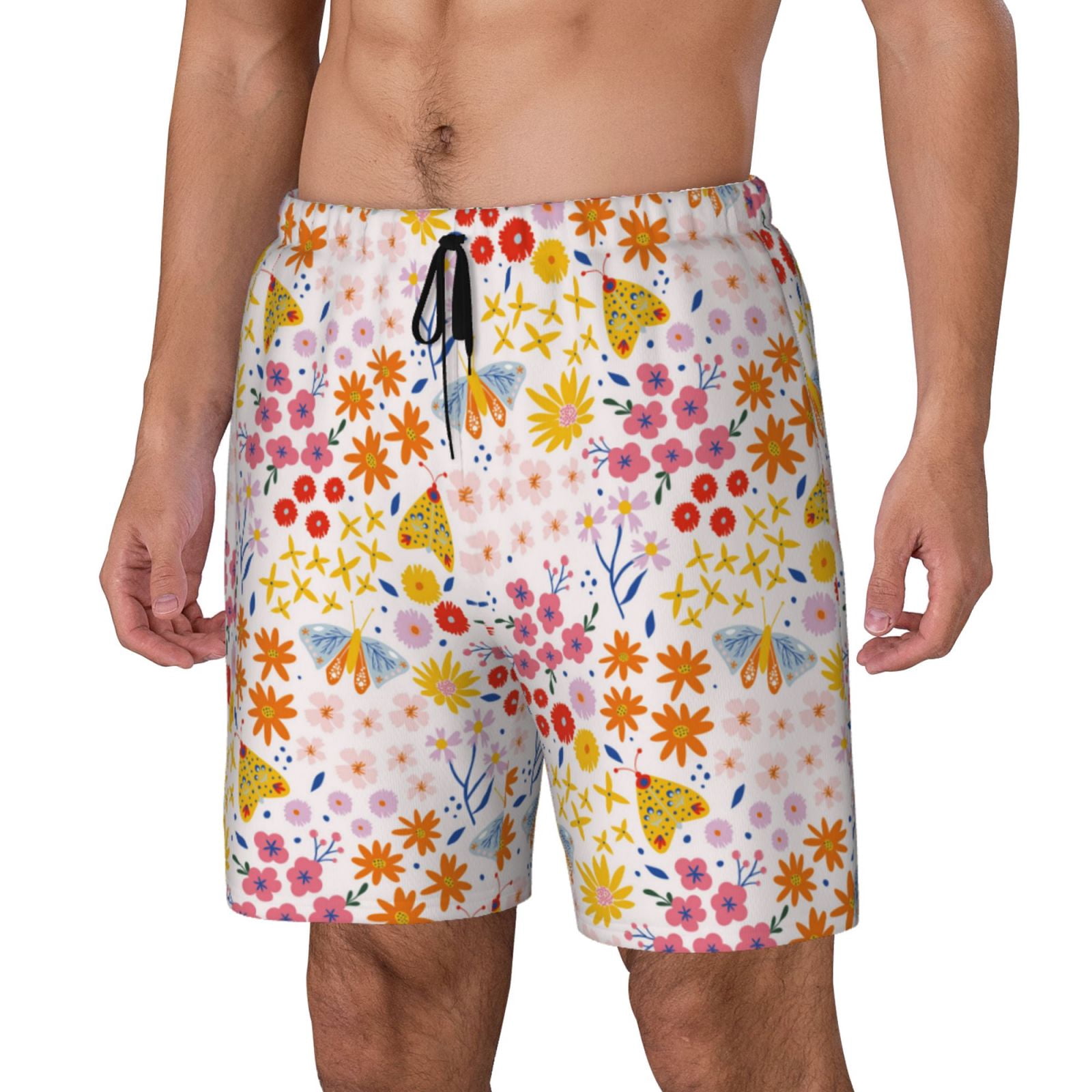 Haiem Colorful Floral Mens Swim Trunks with Compression Liner 2 in 1 ...