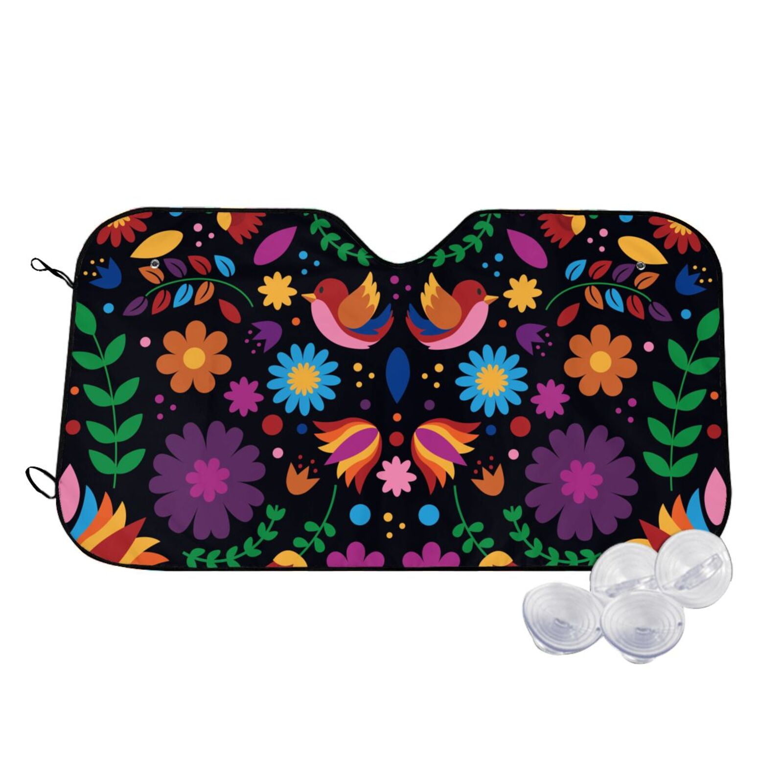 Haiem Colorful Floral2 Car Windshield Sun Shade - Blocks UV Rays Sun ...