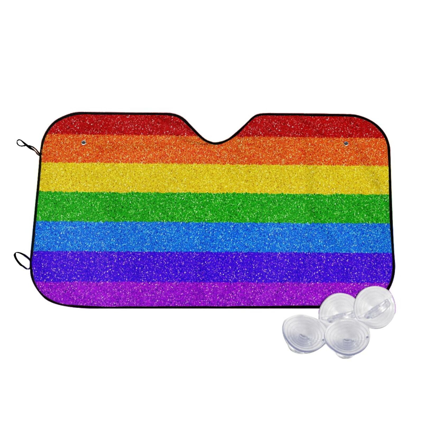 Haiem Colorful Glitter Rainbow Car Windshield Sun Shade - Blocks UV ...