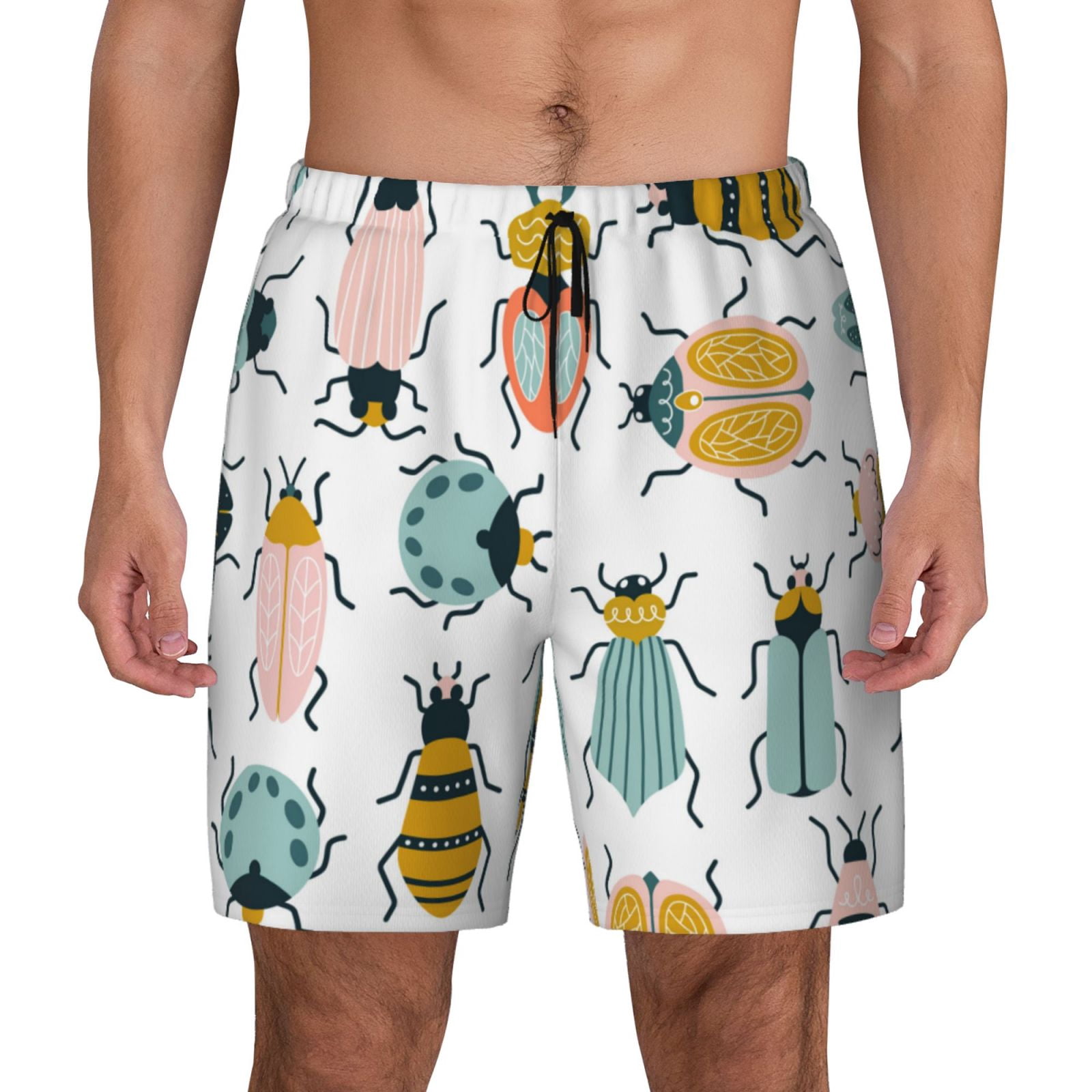 Haiem Colorful Insects Mens Swim Trunks with Compression Liner 2 in 1 ...