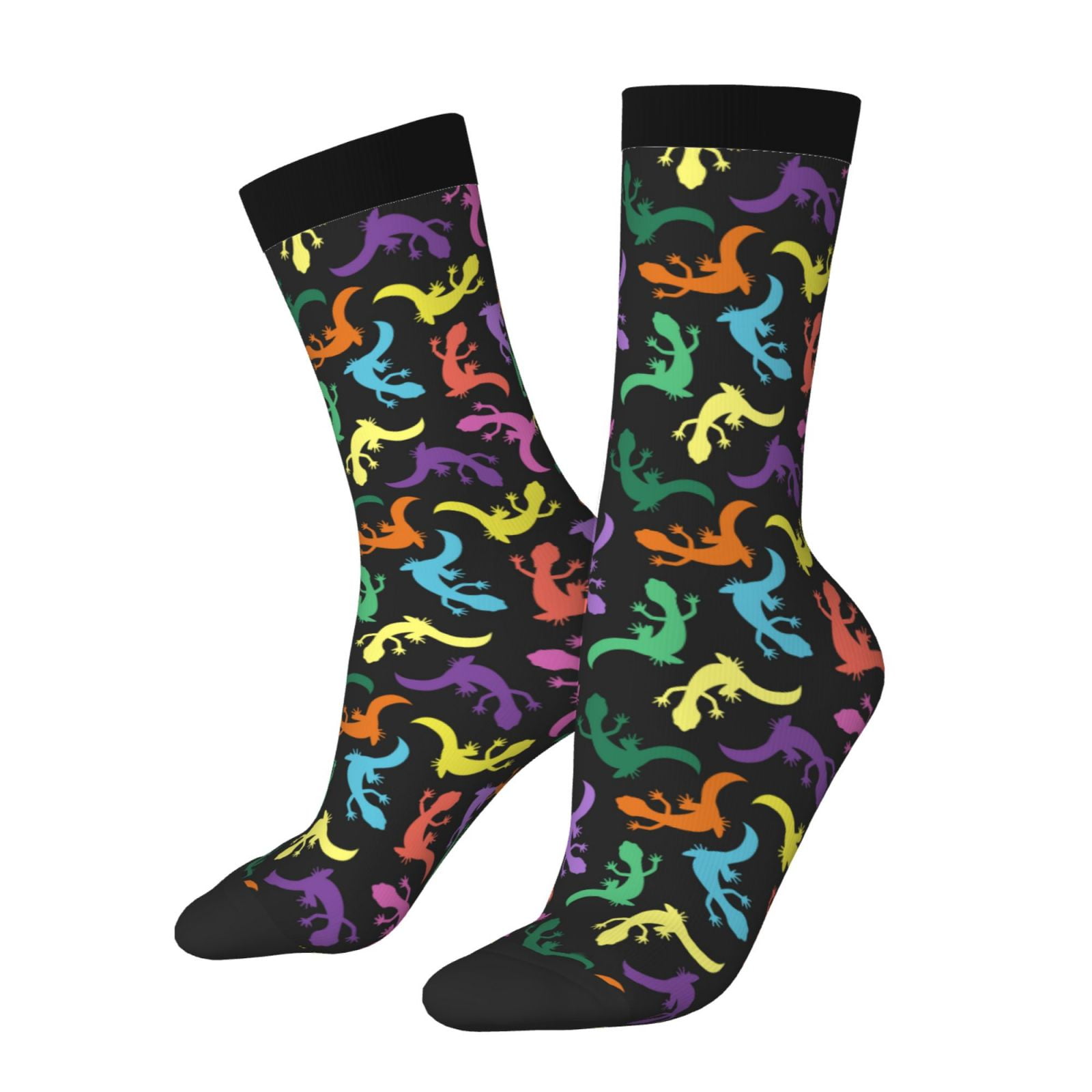 Haiem Colorful Lizards Pattern Crew Socks – Soft & Durable Moisture ...