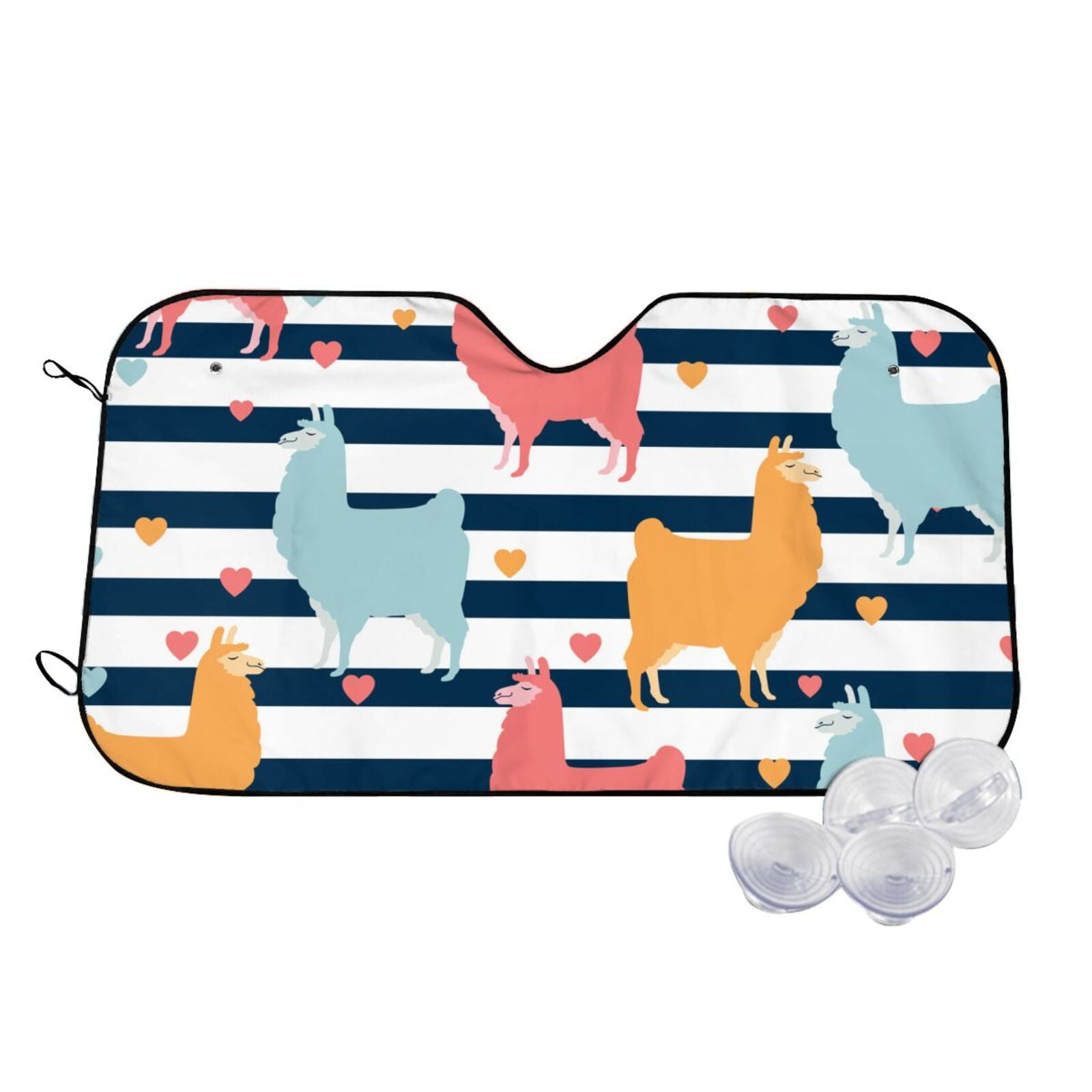 Haiem Colorful Llama Car Windshield Sun Shade - Blocks UV Rays Sun ...