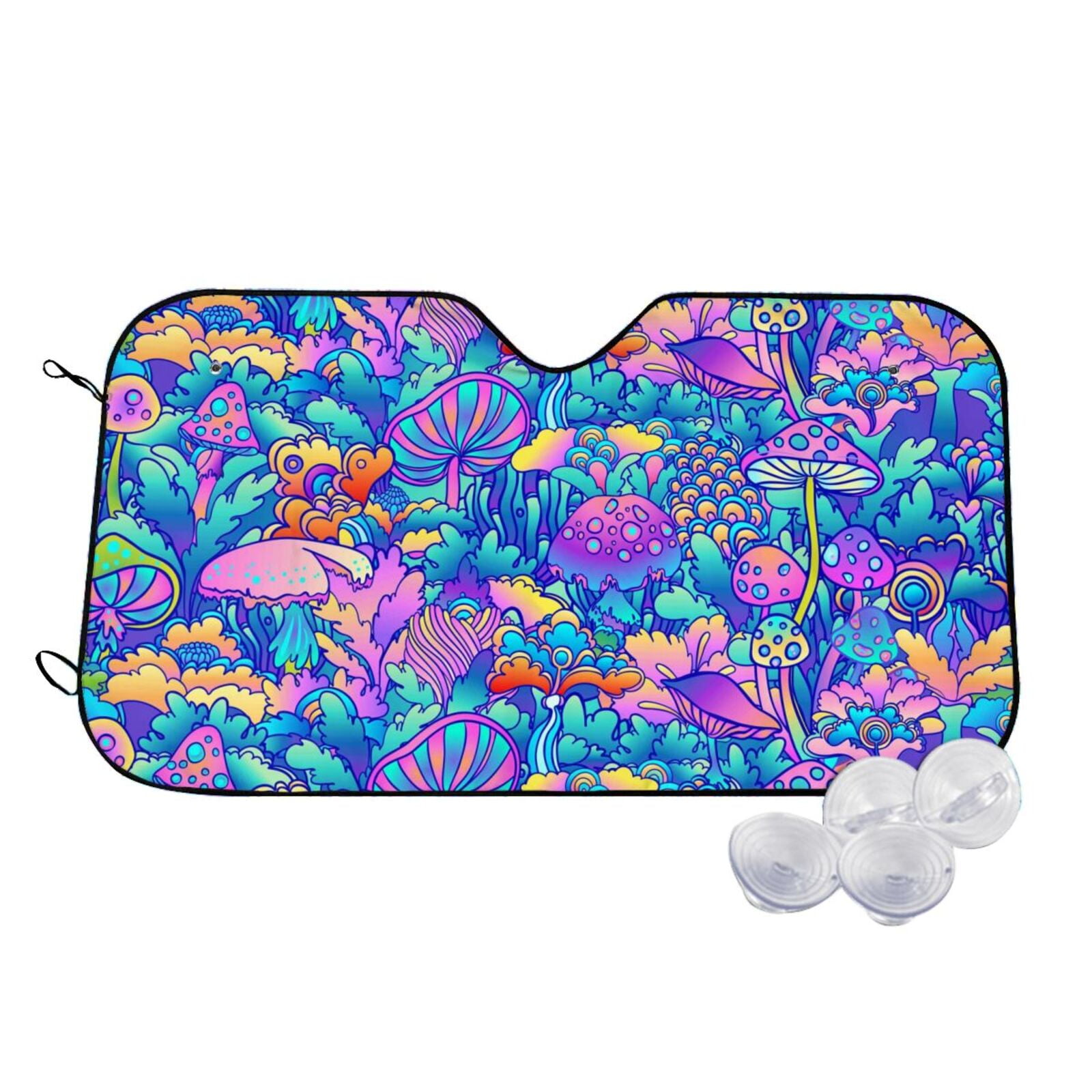 Haiem Colorful Mushrooms Car Windshield Sun Shade - Blocks UV Rays Sun ...