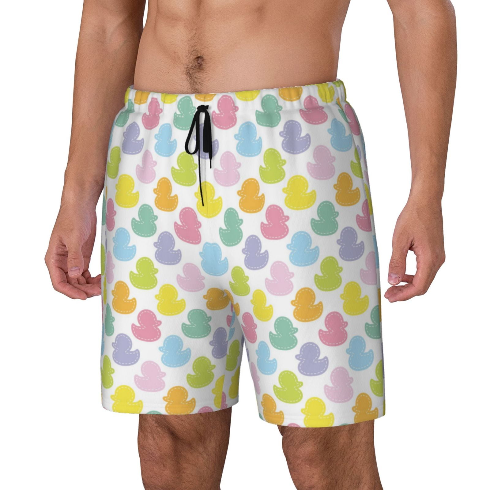 Haiem Colorful Rubber Duck Mens Swim Trunks with Compression Liner 2 in ...