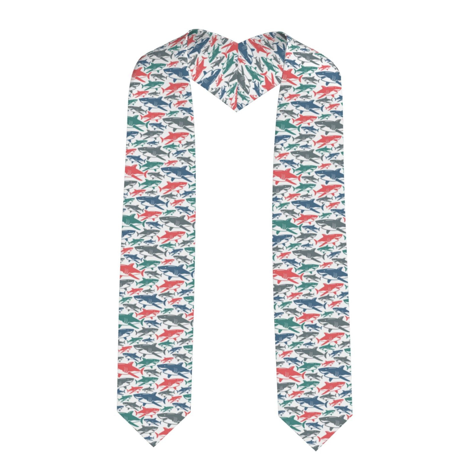 Haiem Colorful Shark Pattern Graduation Stole 2024 | Premium Satin Sash ...