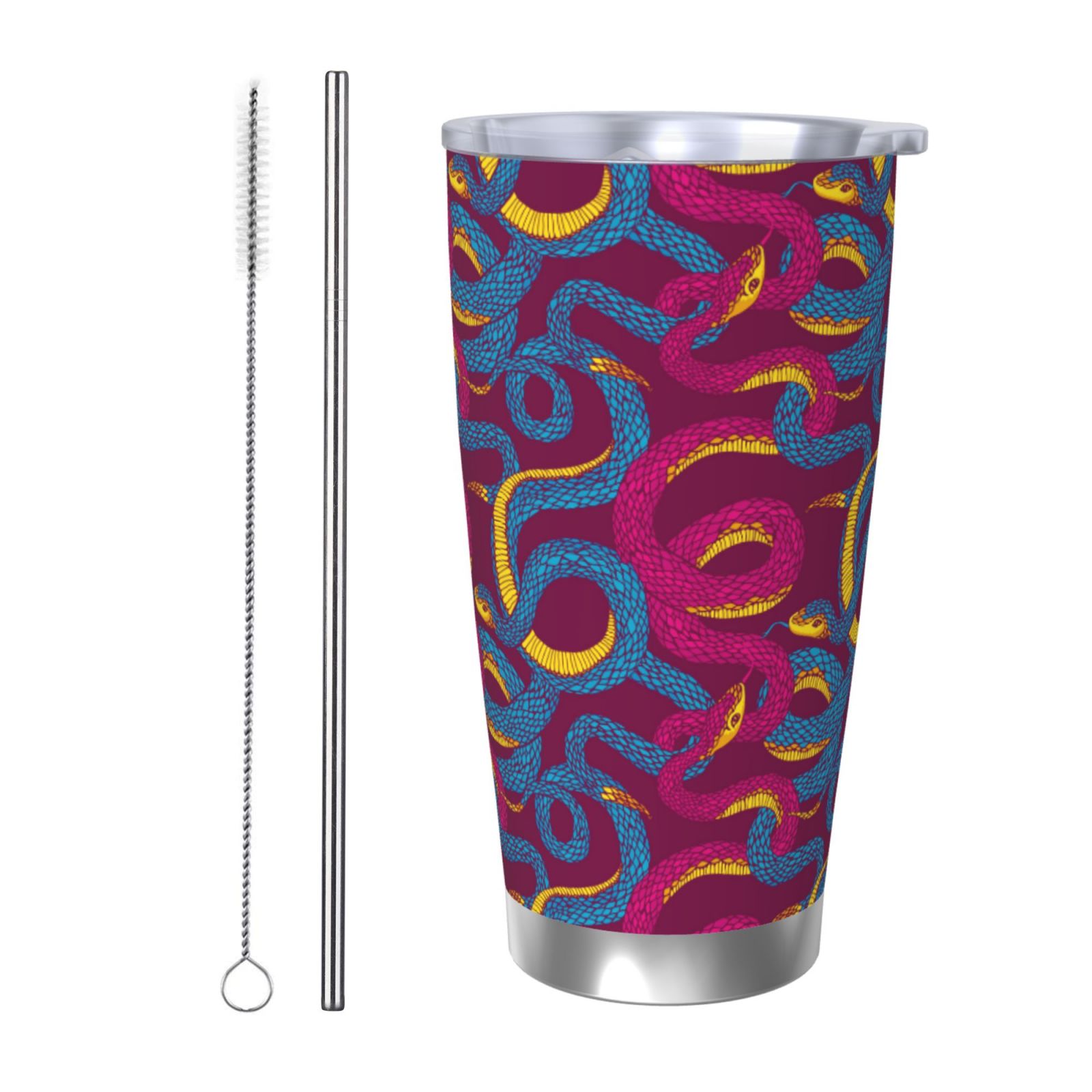 Haiem Colorful Snake Printed 20oz Straight Skinny Car Cups With ...