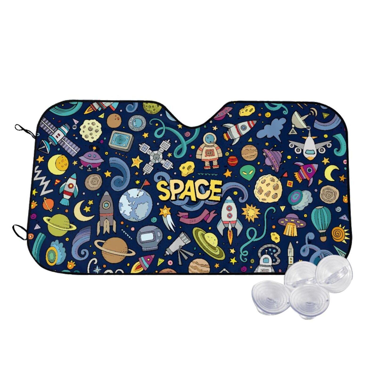 Haiem Colorful Space Car Windshield Sun Shade - Blocks UV Rays Sun ...