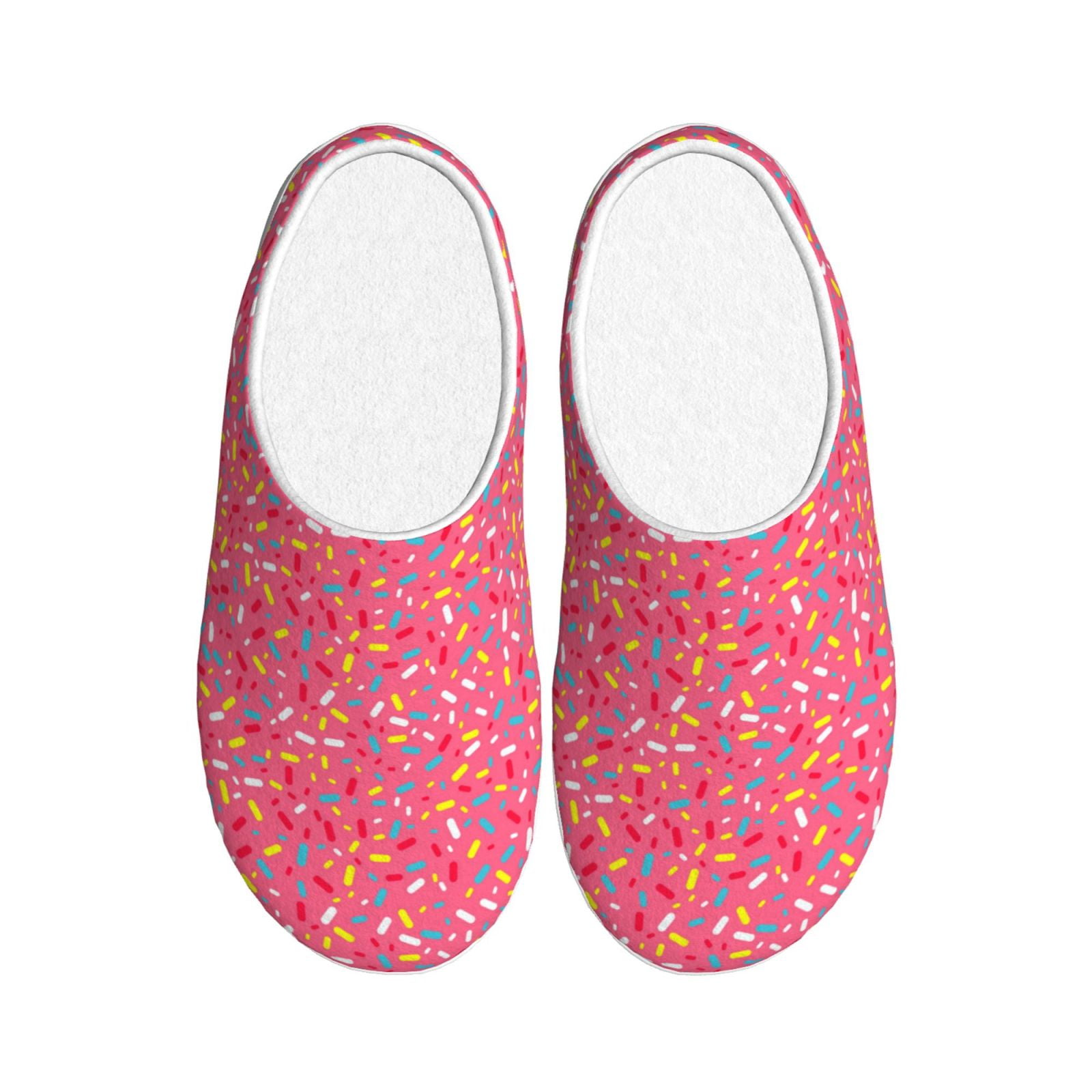 Haiem Colorful Sprinkles Donuts Print Women's Fuzzy Memory Foam House ...