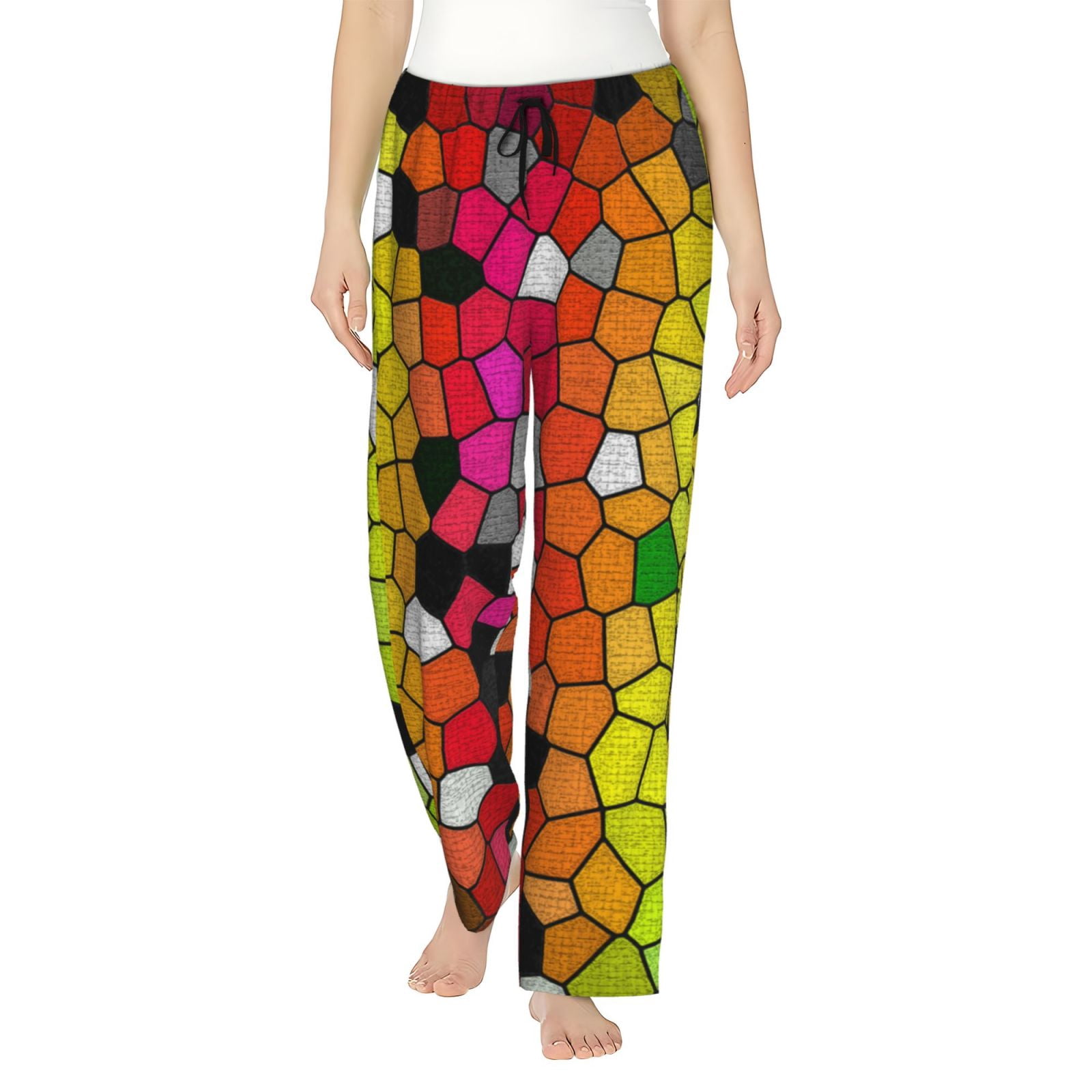 Haiem Colorful Tie Dye Stained Glass 1 Women's Pajama Pants Ultra ...