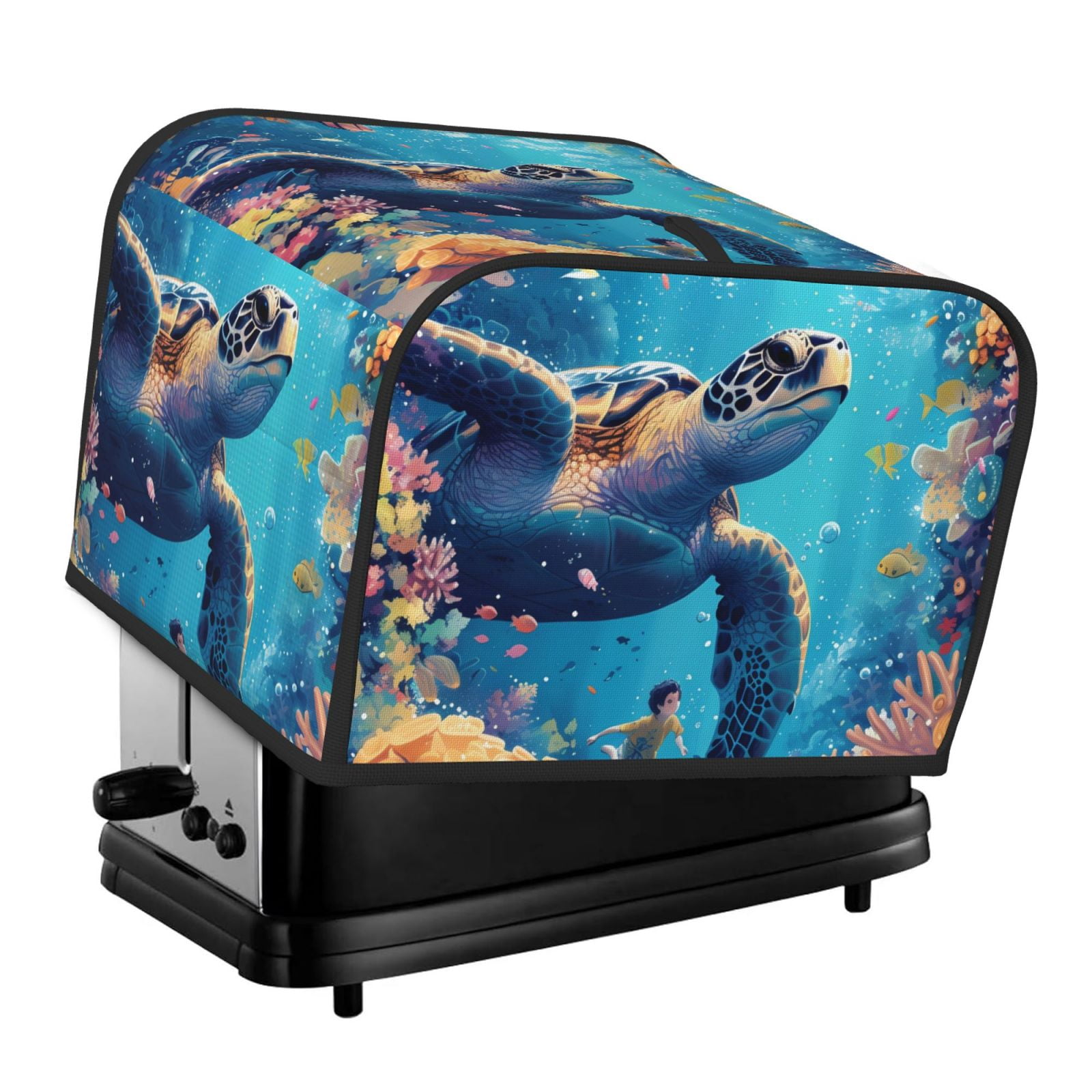 Haiem Colorful Underwater Plant Turtle Print Toaster Covers 4 Slice ...