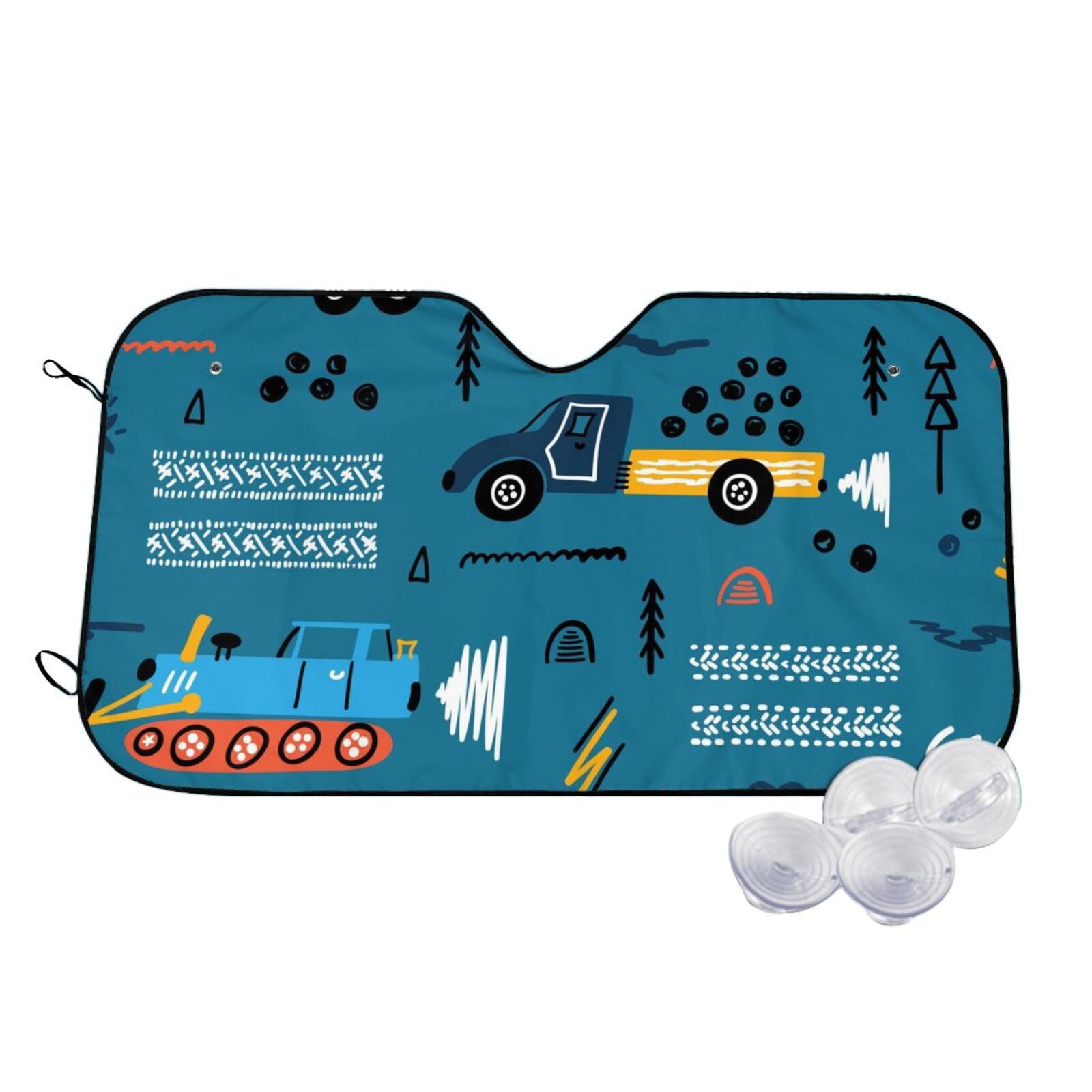 Haiem Construction Trucks Car Windshield Sun Shade - Blocks UV Rays Sun ...