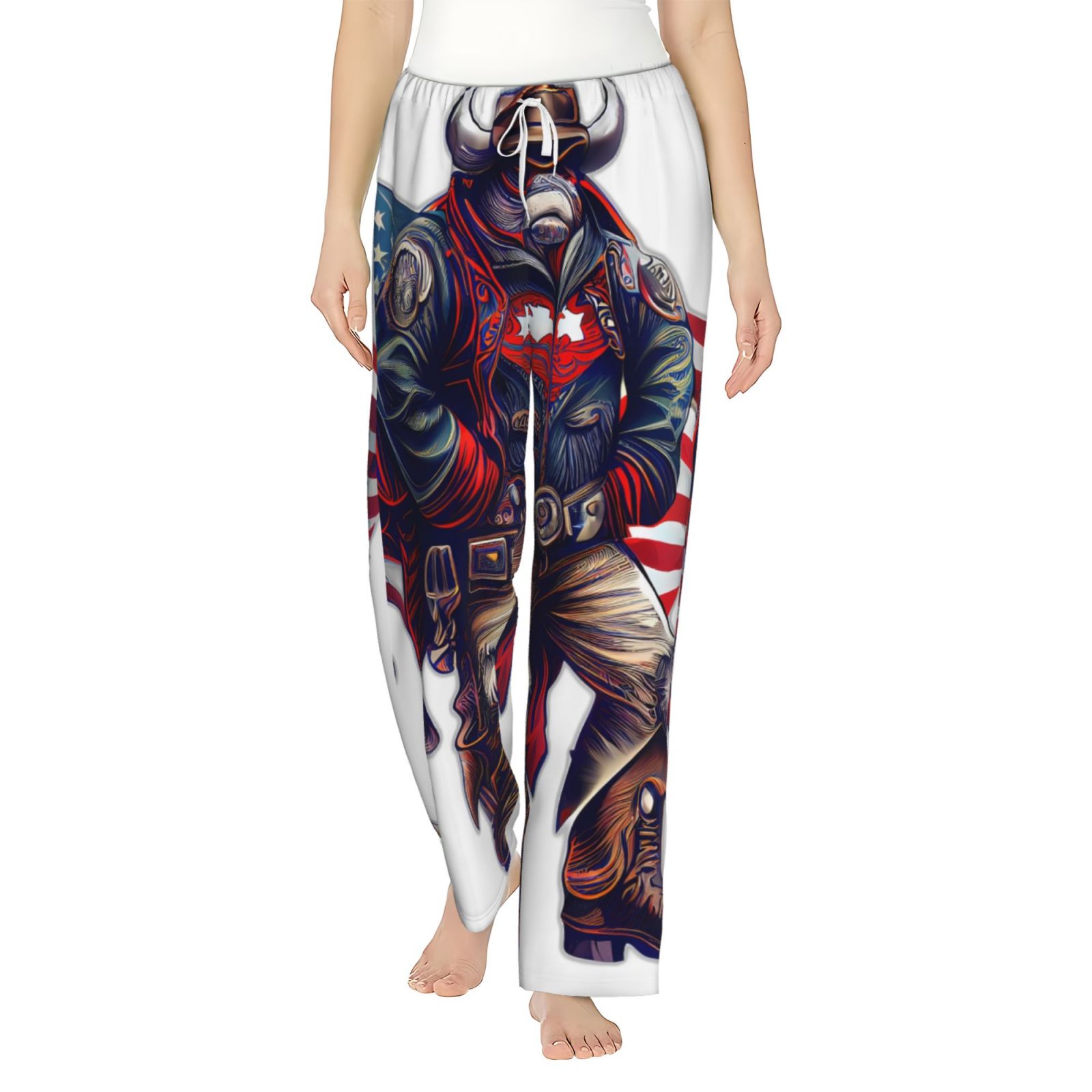 Haiem Cool Patriotic Buffalo Cowboy Women's Pajama Pants Ultra ...