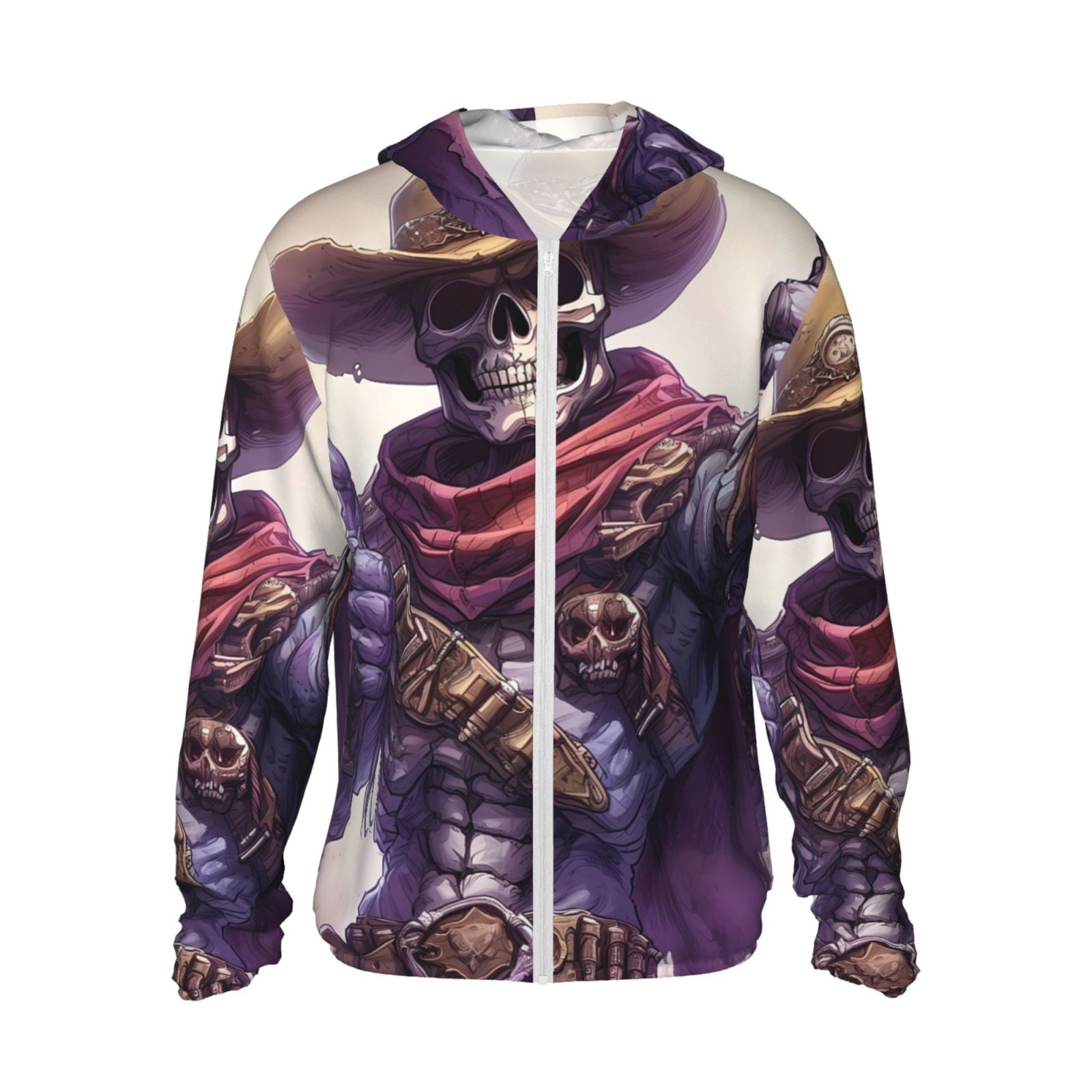 Haiem Cool Skull Cowboy UPF 50+ Fishing Shirts for Men Long Sleeve UV ...