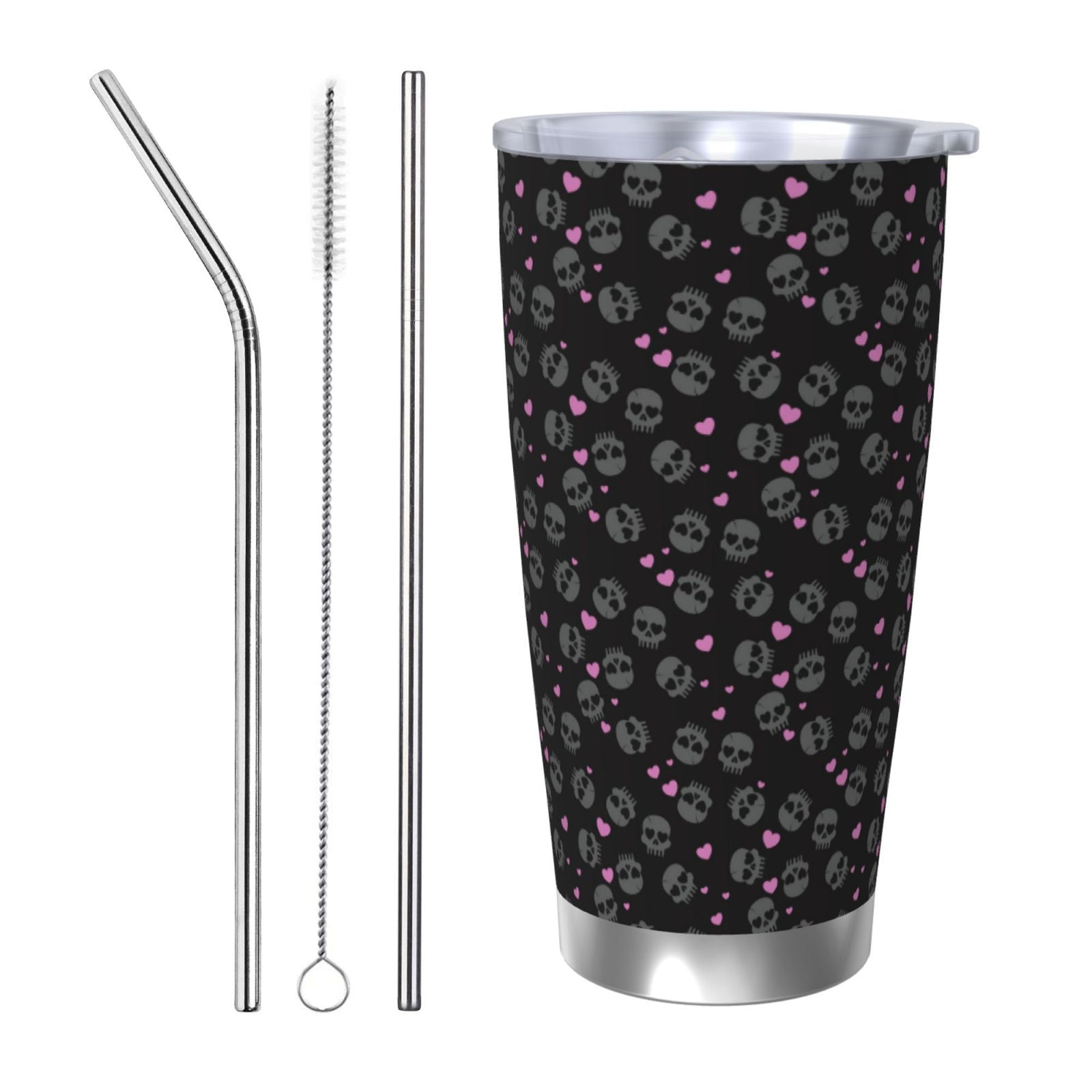 Haiem Cool Skull Love Printed 20oz Straight Skinny Car Cups With ...