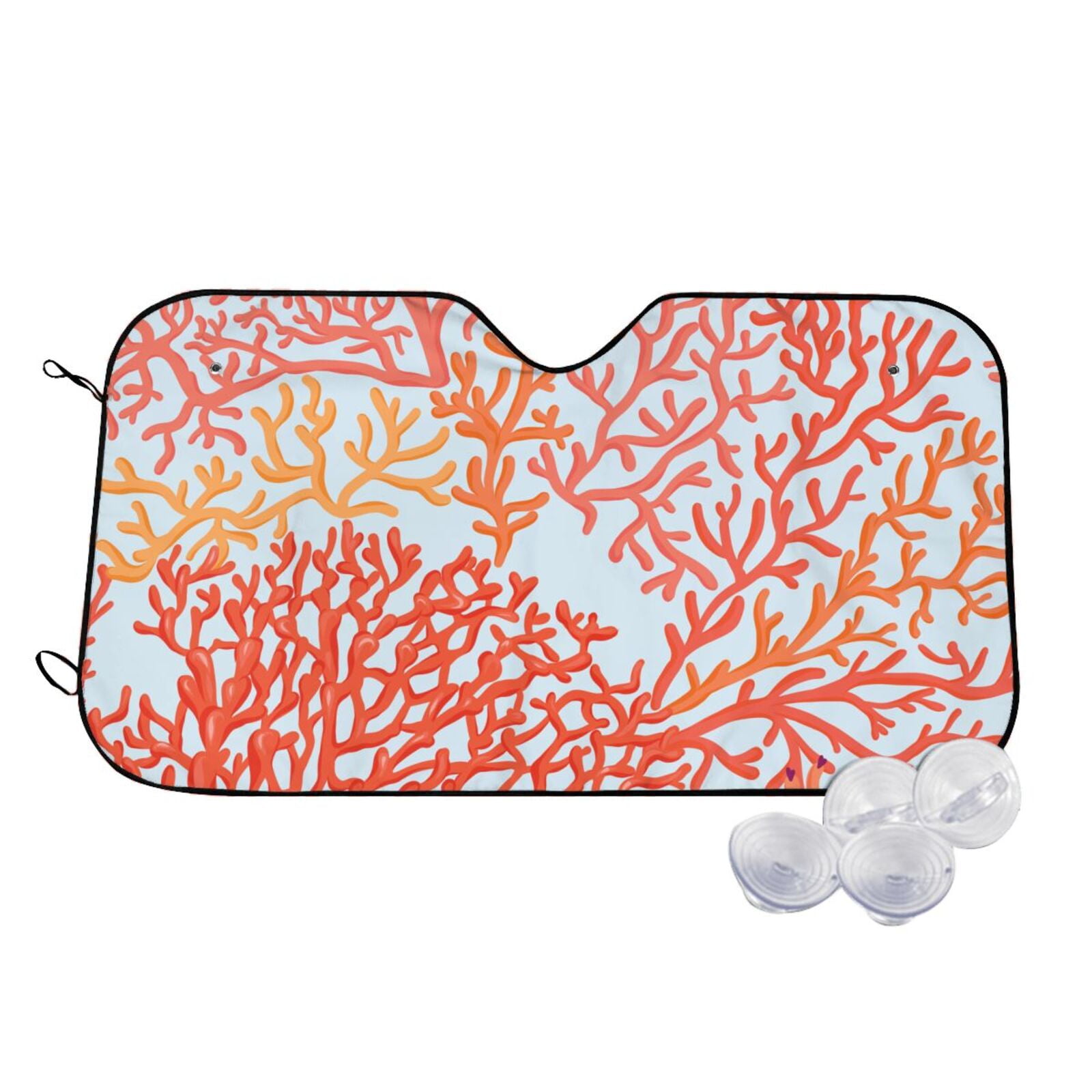 Haiem Corals Car Windshield Sun Shade - Blocks UV Rays Sun Visor ...