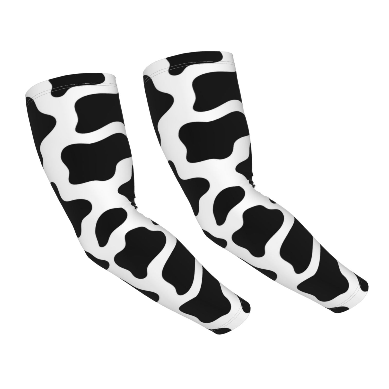 Haiem Cow Print Black White UV Protection Cooling Arm Sleeves for Men ...