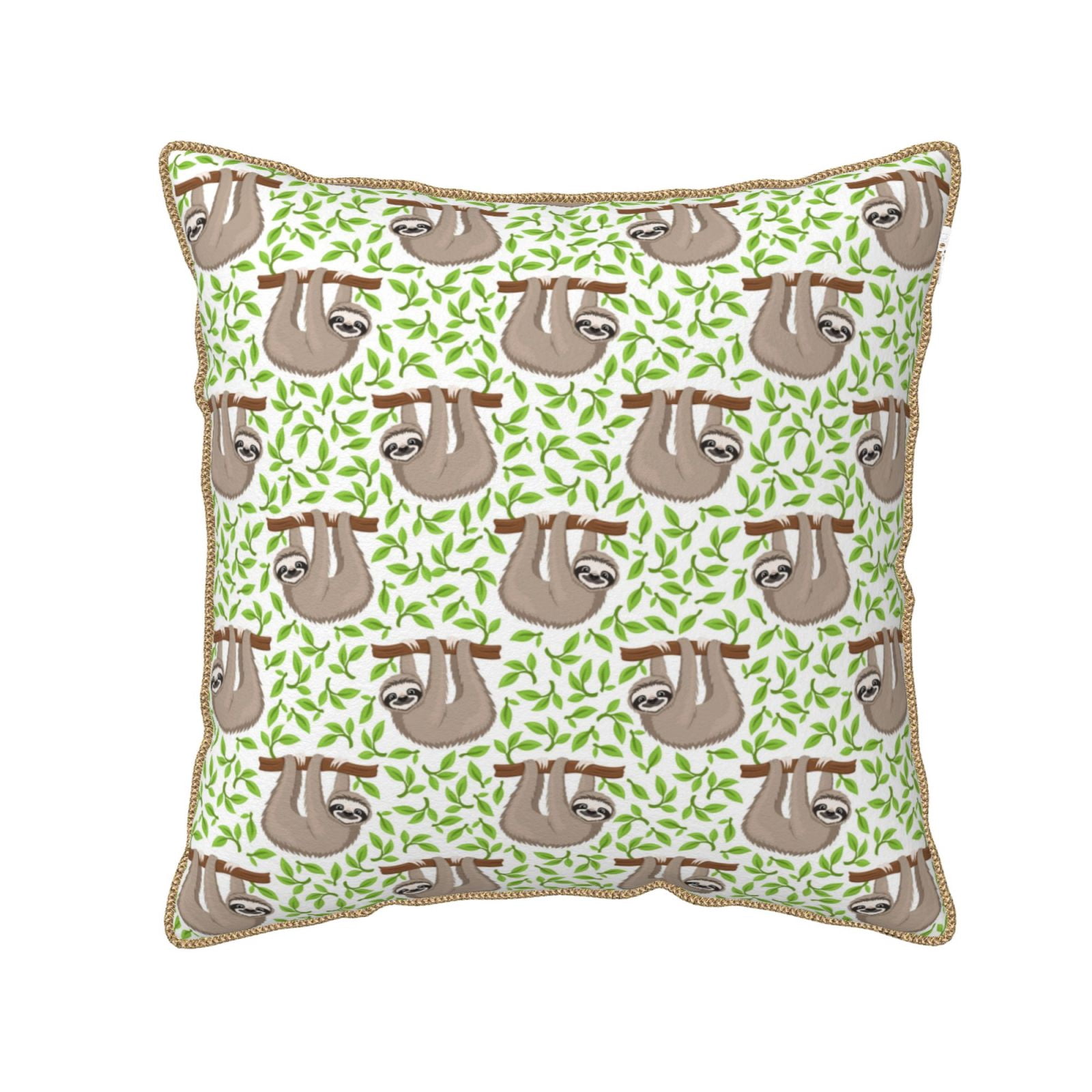 Haiem Cute Animal Sloth On A Branch Print Velvet Soft Solid Decorative ...