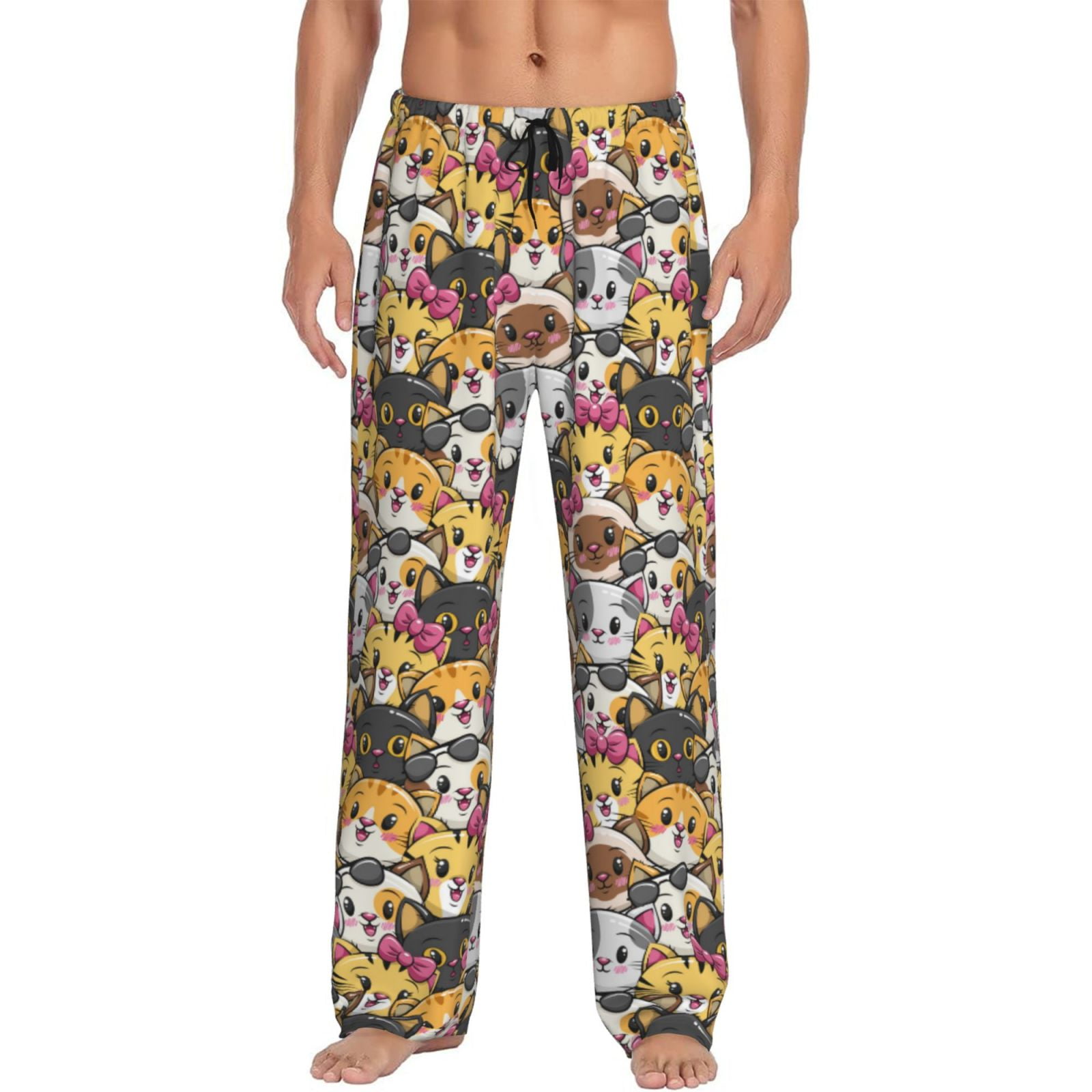 Haiem Cute Cat Men's Pajama Pants Ultra Lightweight Pjs Bottoms ...