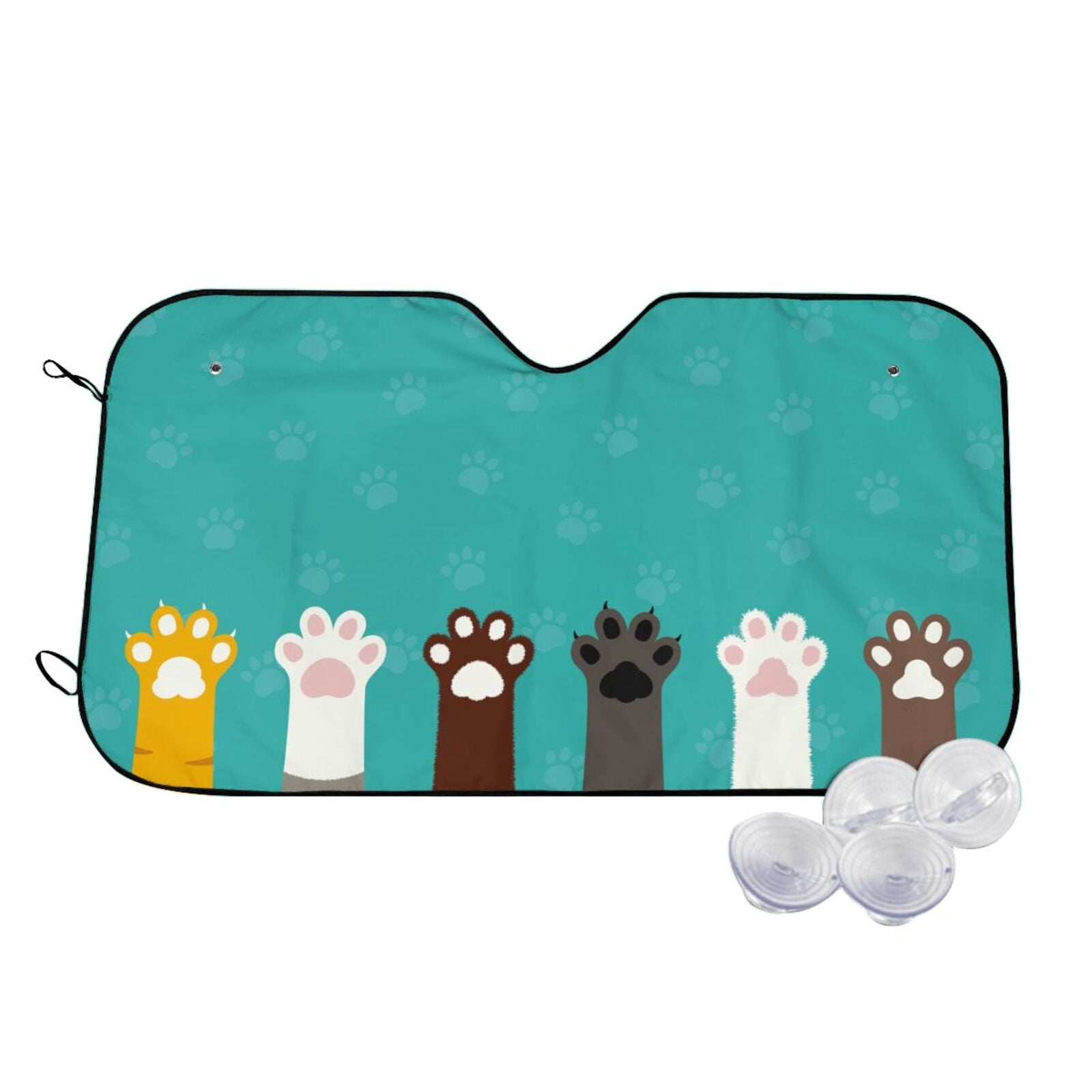 Haiem Cute Cat Paw And Dog Car Windshield Sun Shade - Blocks UV Rays ...