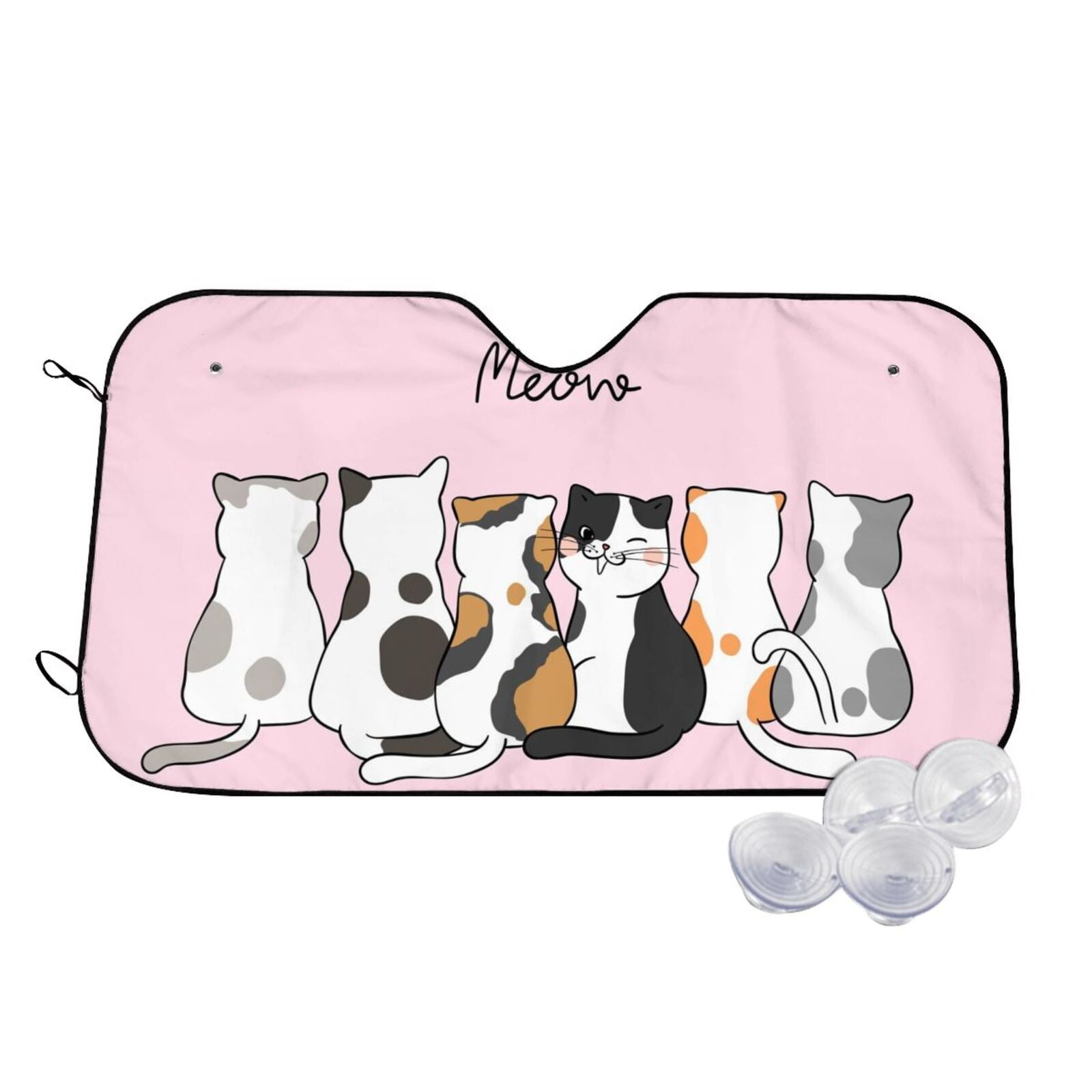 Haiem Cute Cats Car Windshield Sun Shade - Blocks UV Rays Sun Visor ...