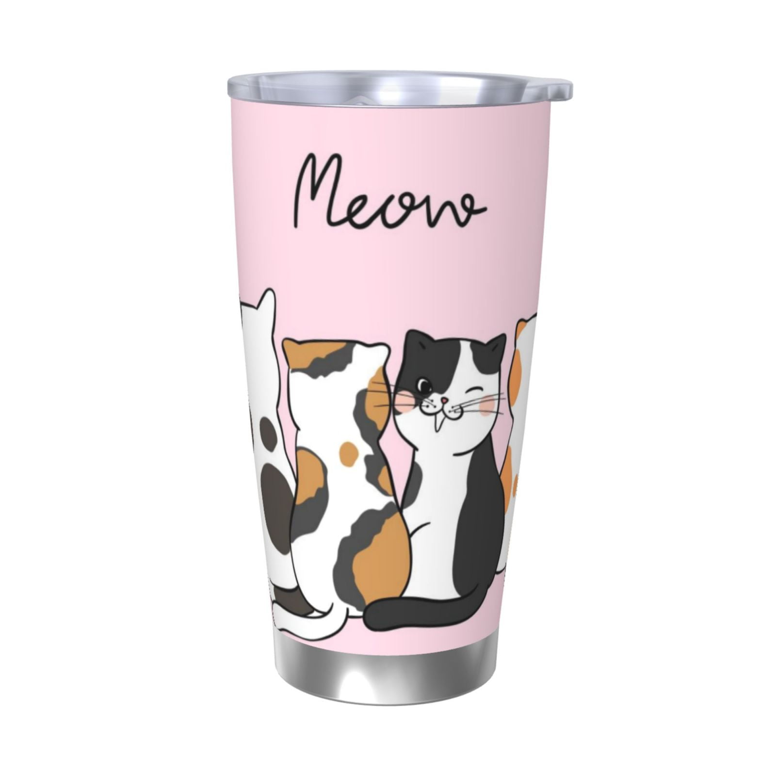 Haiem Cute Cats Printed 20oz Straight Skinny Car Cups With Insulated ...