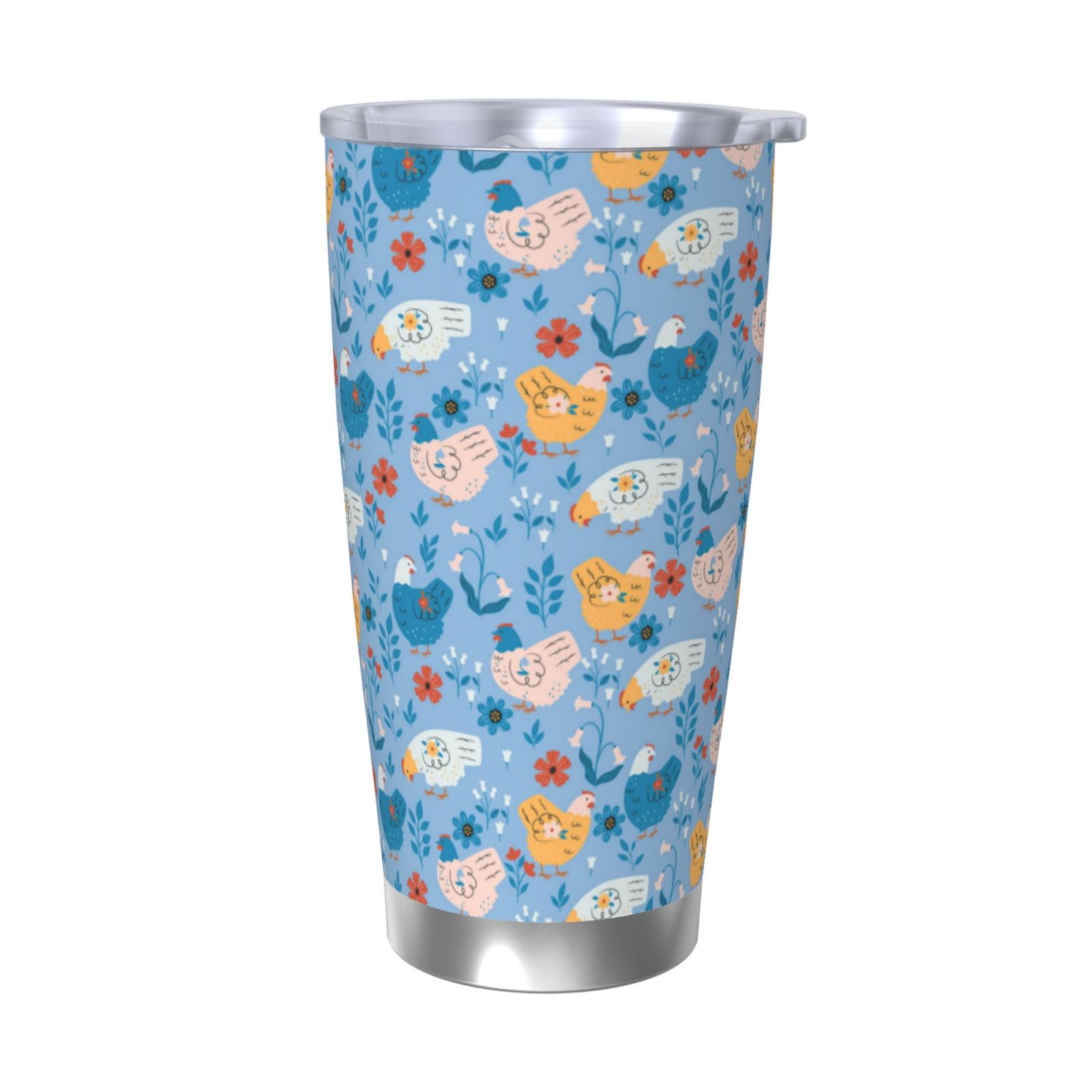 Haiem Cute Chickens and Flowers Printed 20oz Straight Skinny Car Cups ...