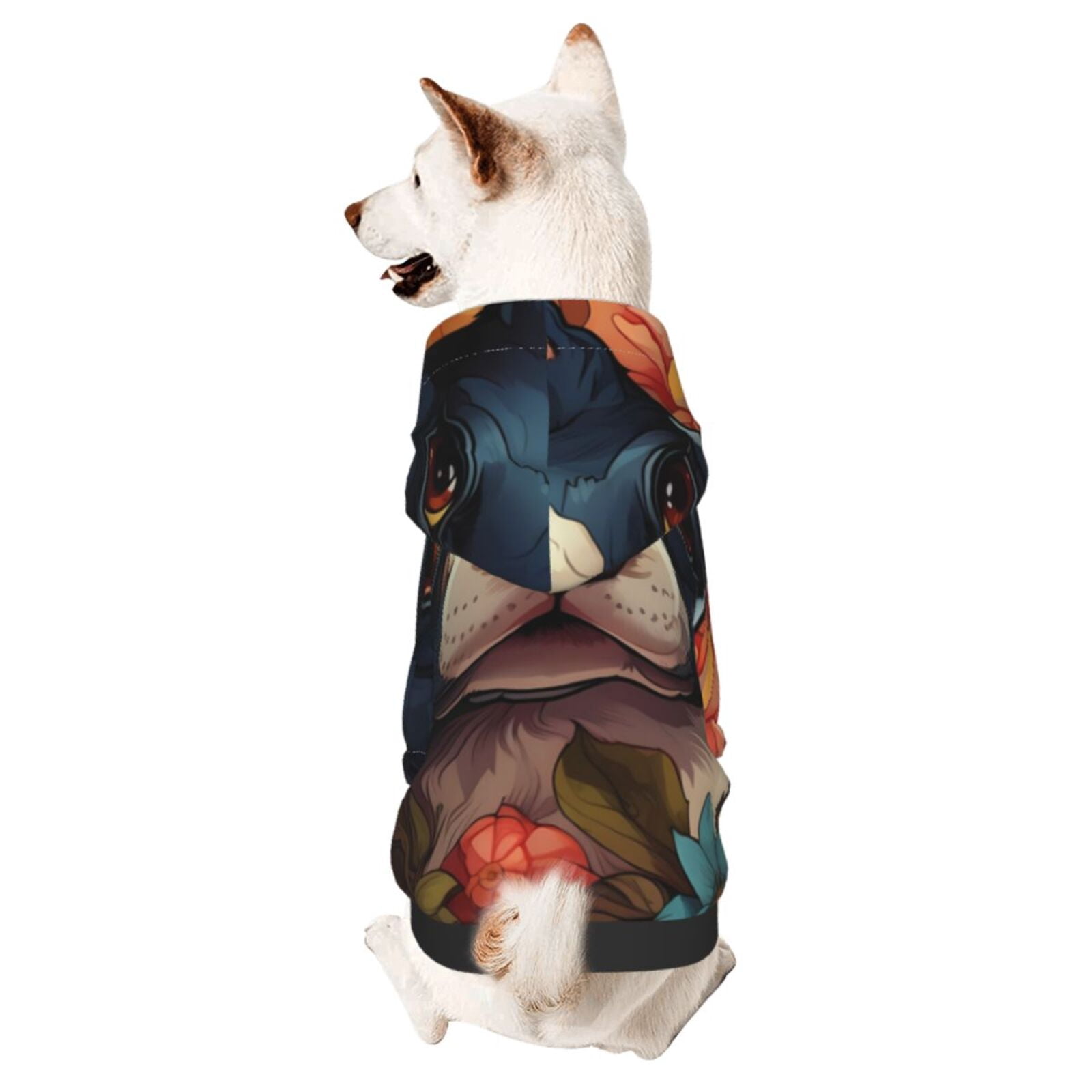 Haiem Cute Colorful Flower French Bulldog for Winter Dog Hoodie ...