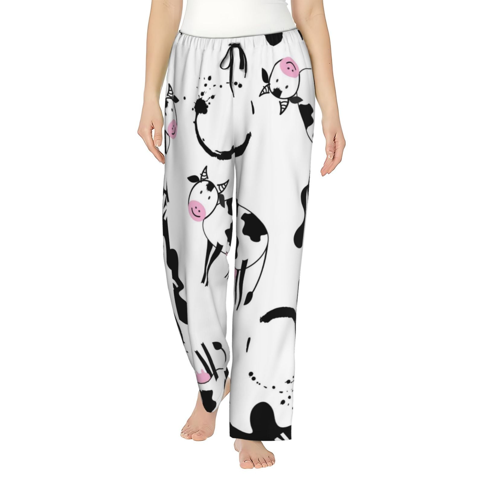 Haiem Cute Cow and Milk Stains Women's Pajama Pants Ultra Lightweight ...